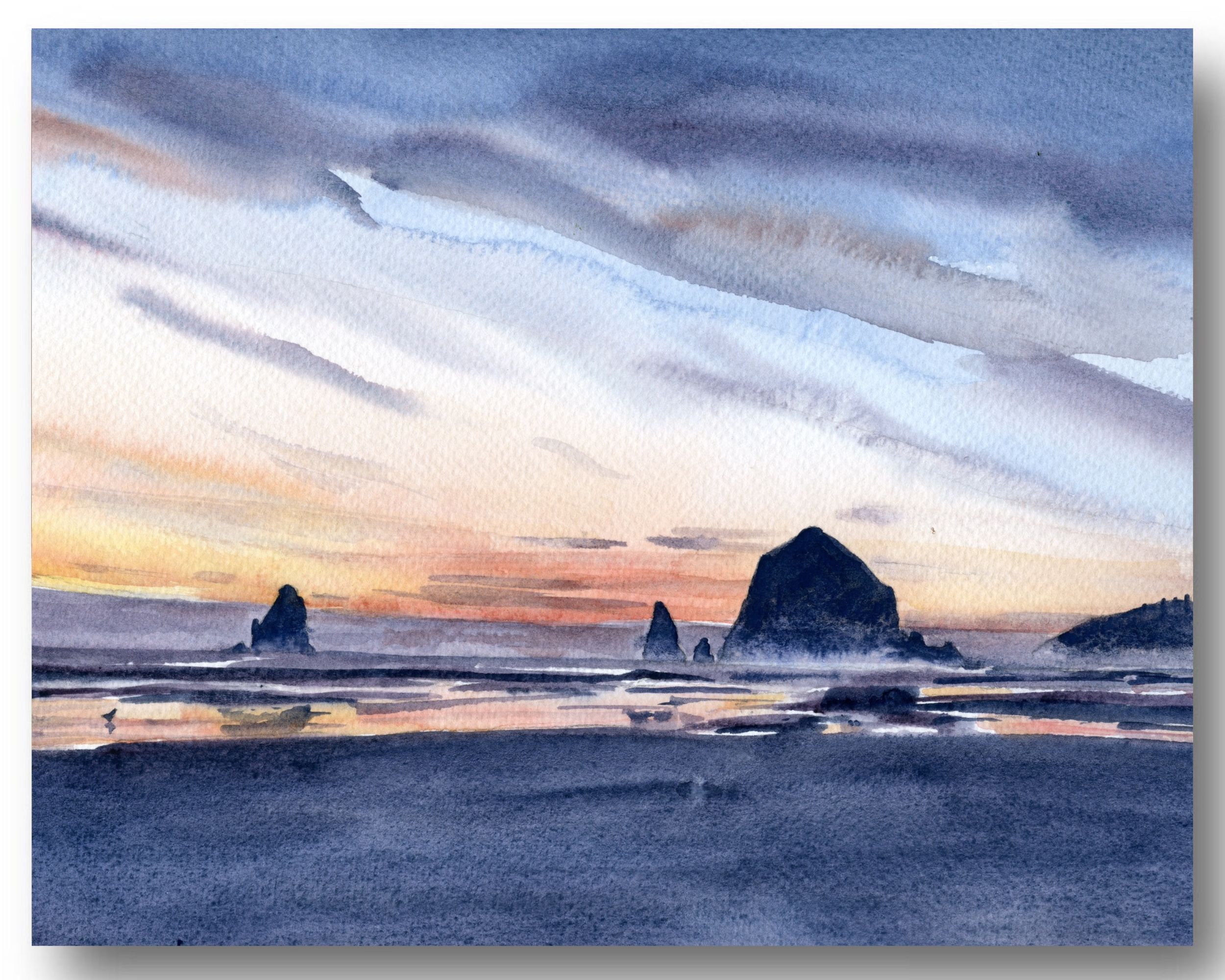 Cannon Beach Print Art Oregon Coast Poster Haystack Rock - Inspire Uplift