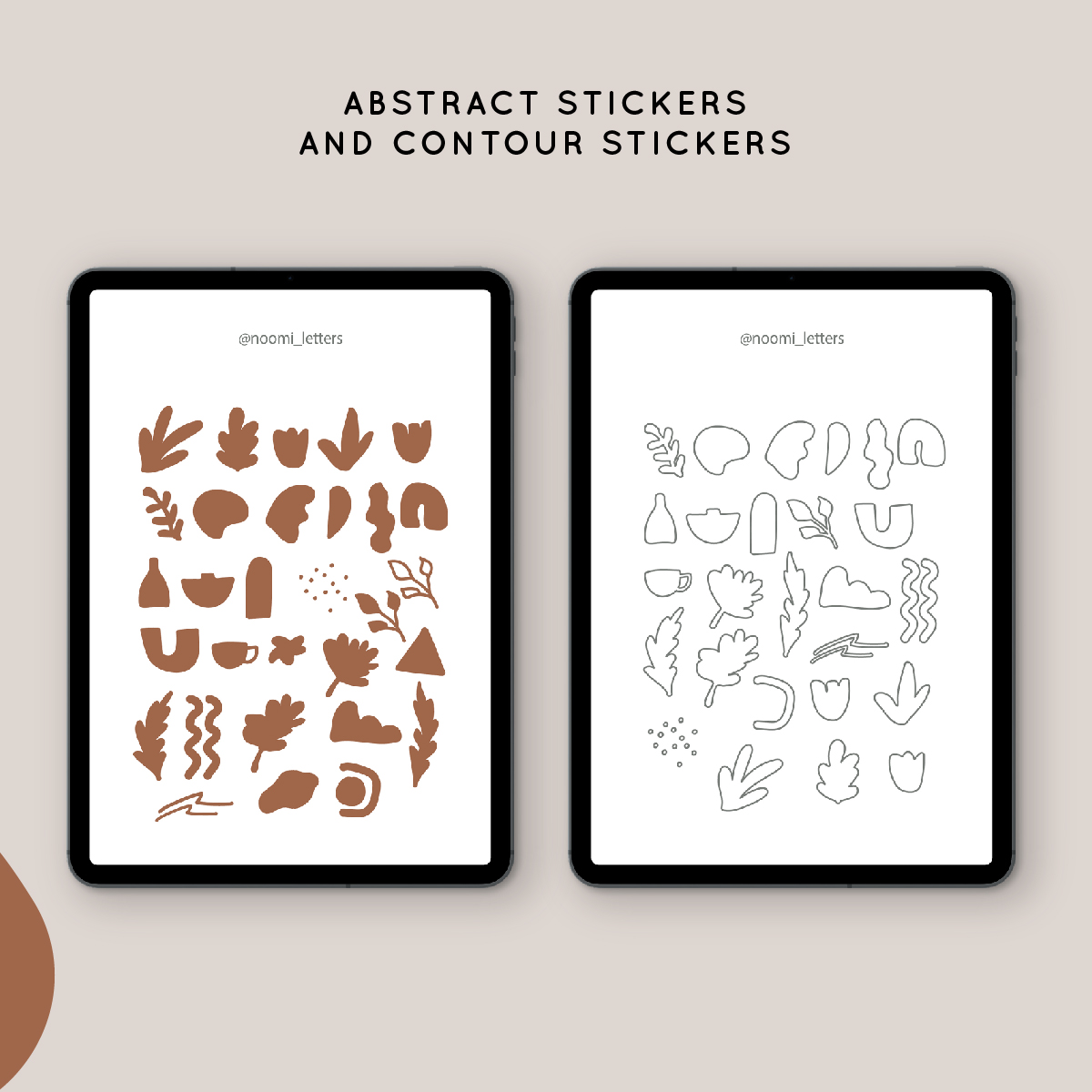 Digital abstract stickers, Precropped Goodnotes Sticker Book - Inspire ...