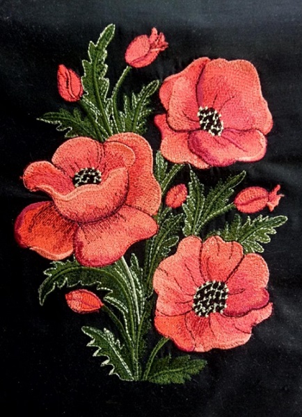 Machine Embroidery Design Poppies 8x10 DIGITAL EMBROIDERY | Inspire Uplift
