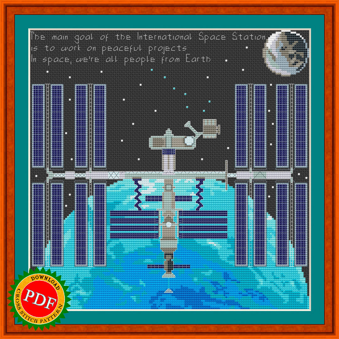 ISS Cross Stitch Pattern | International Space Station | Inspire Uplift