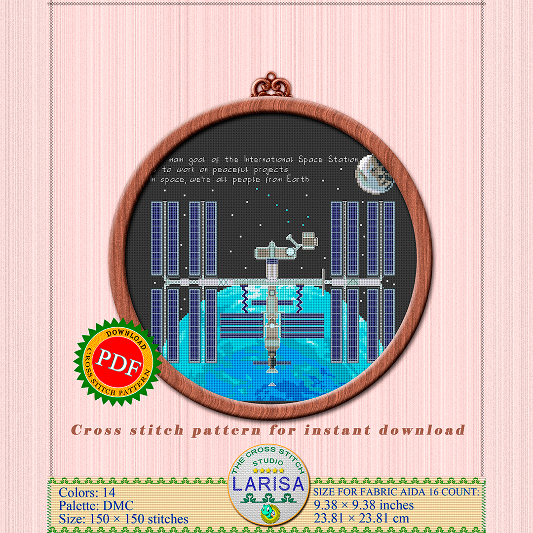 ISS Cross Stitch Pattern | International Space Station - Inspire Uplift