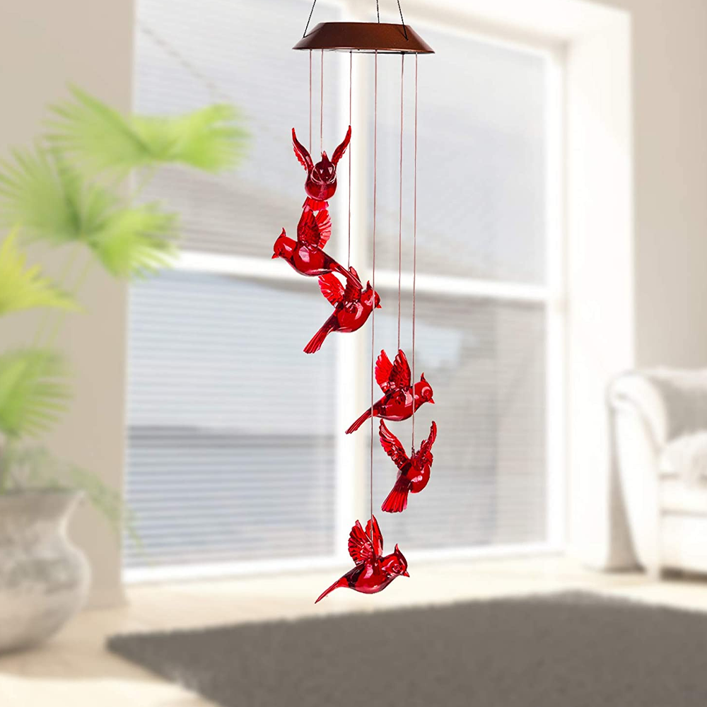 Waterproof Solar Cardinal Wind Chime | Inspire Uplift