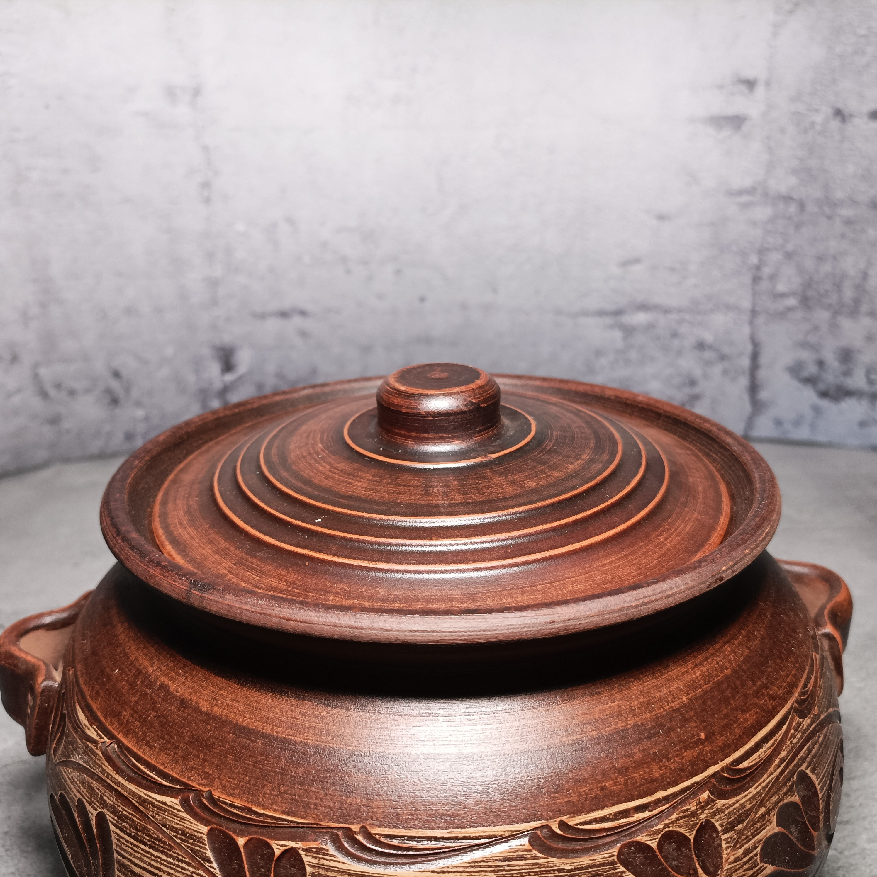 Pottery casserole 3000 ml Handmade red clay Cooking Pot - Inspire Uplift