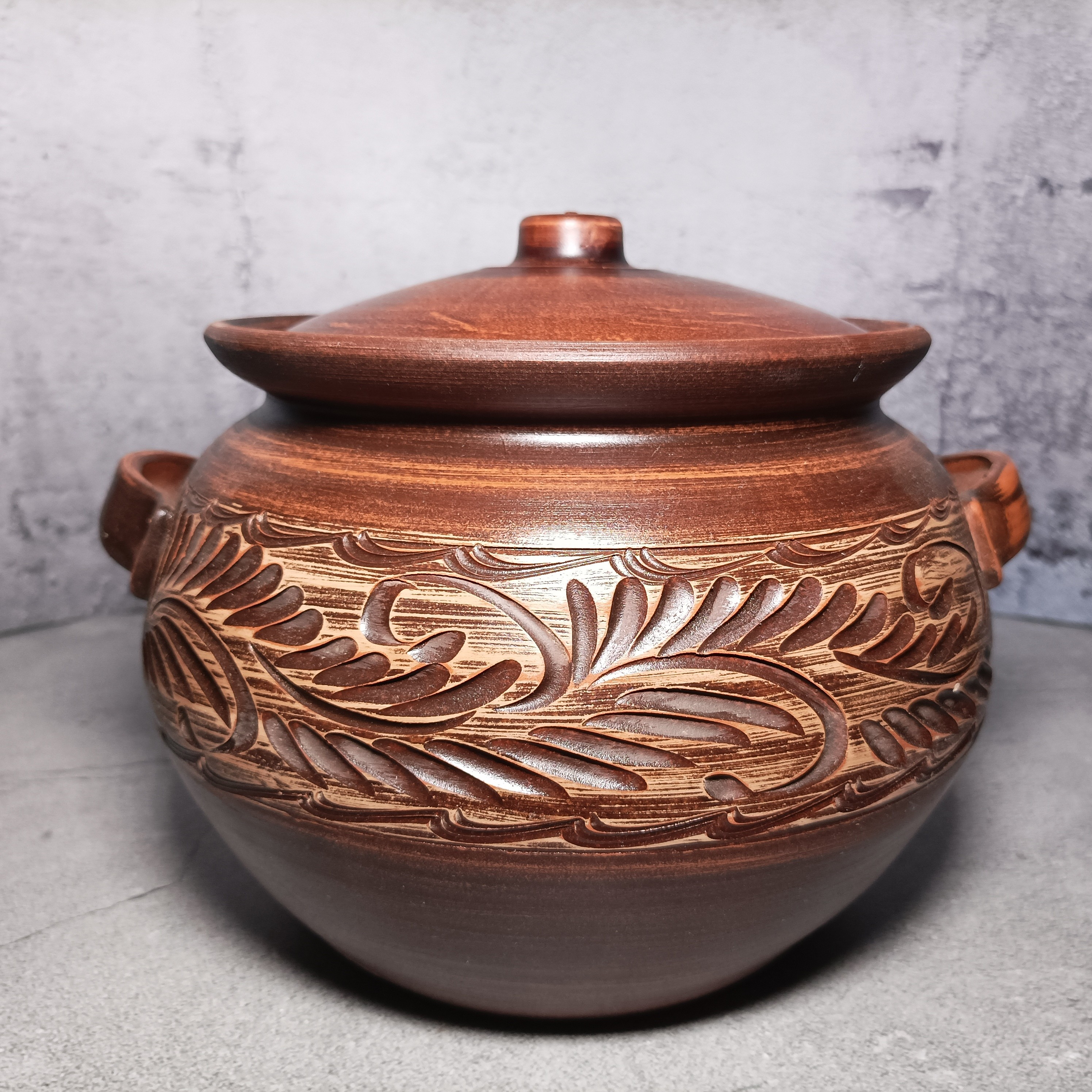 Pottery casserole 169,07 fl.oz Handmade red clay Cooking Pot - Inspire ...