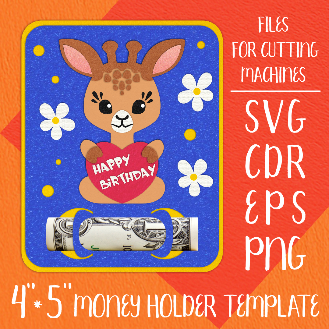 Giraffe Birthday Card | Money Holder Template | Inspire Uplift
