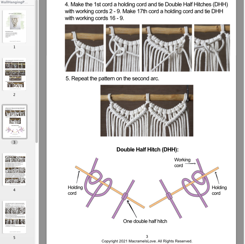 Macrame Wall Hanging Pattern Pdf, Wall decor DIY, Easy - Inspire Uplift