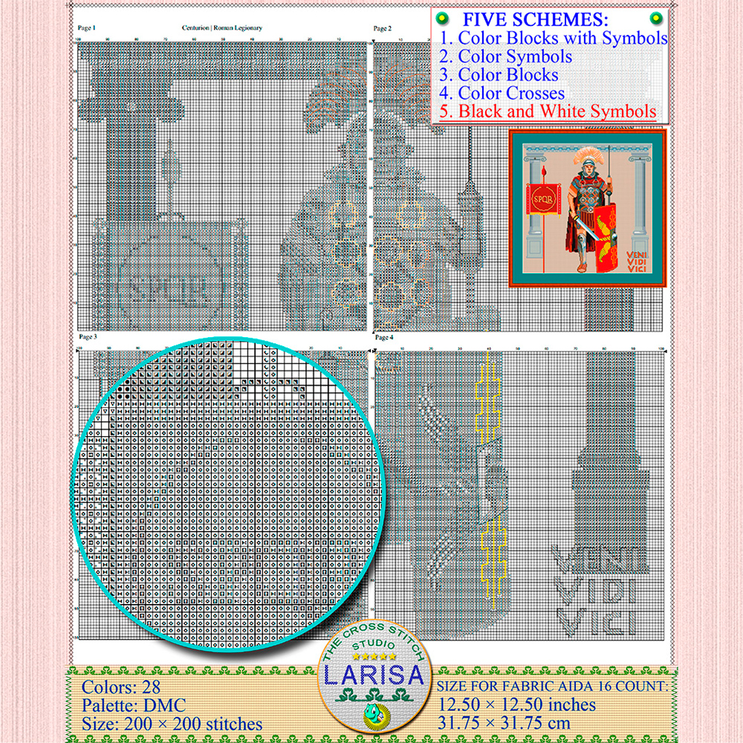 Centurion Cross Stitch Pattern | Roman Legionary - Inspire Uplift
