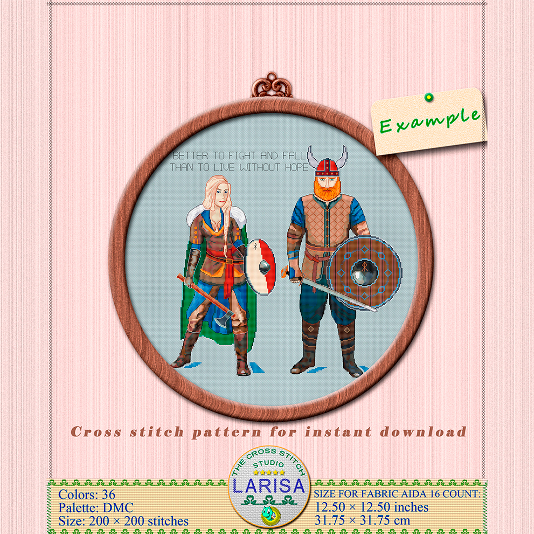 Vikings Cross Stitch Pattern | Viking Warriors | Konung - Inspire Uplift