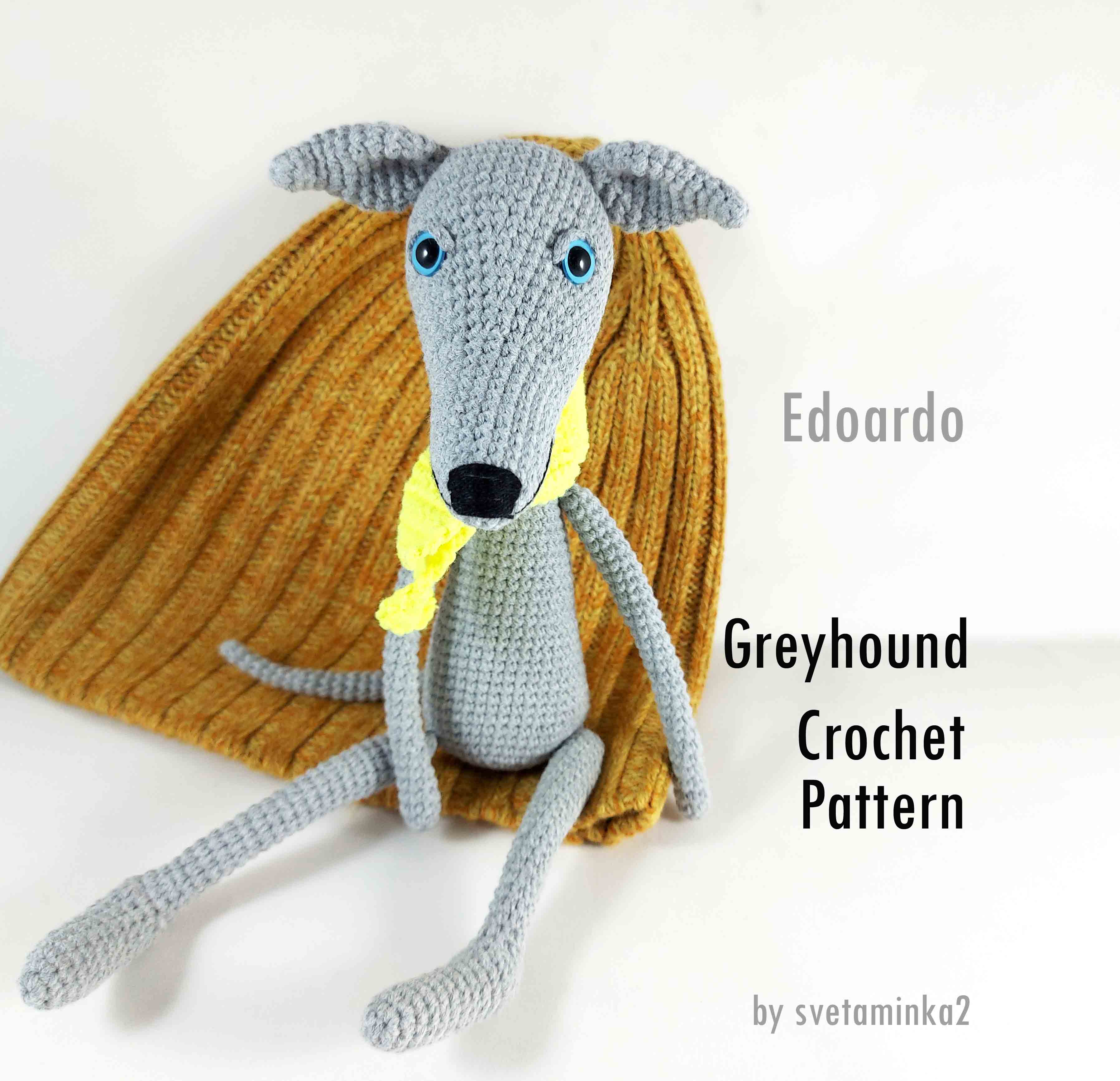 Greyhound Crochet Pattern Whippet Crochet Pattern Amigurumi | Inspire ...