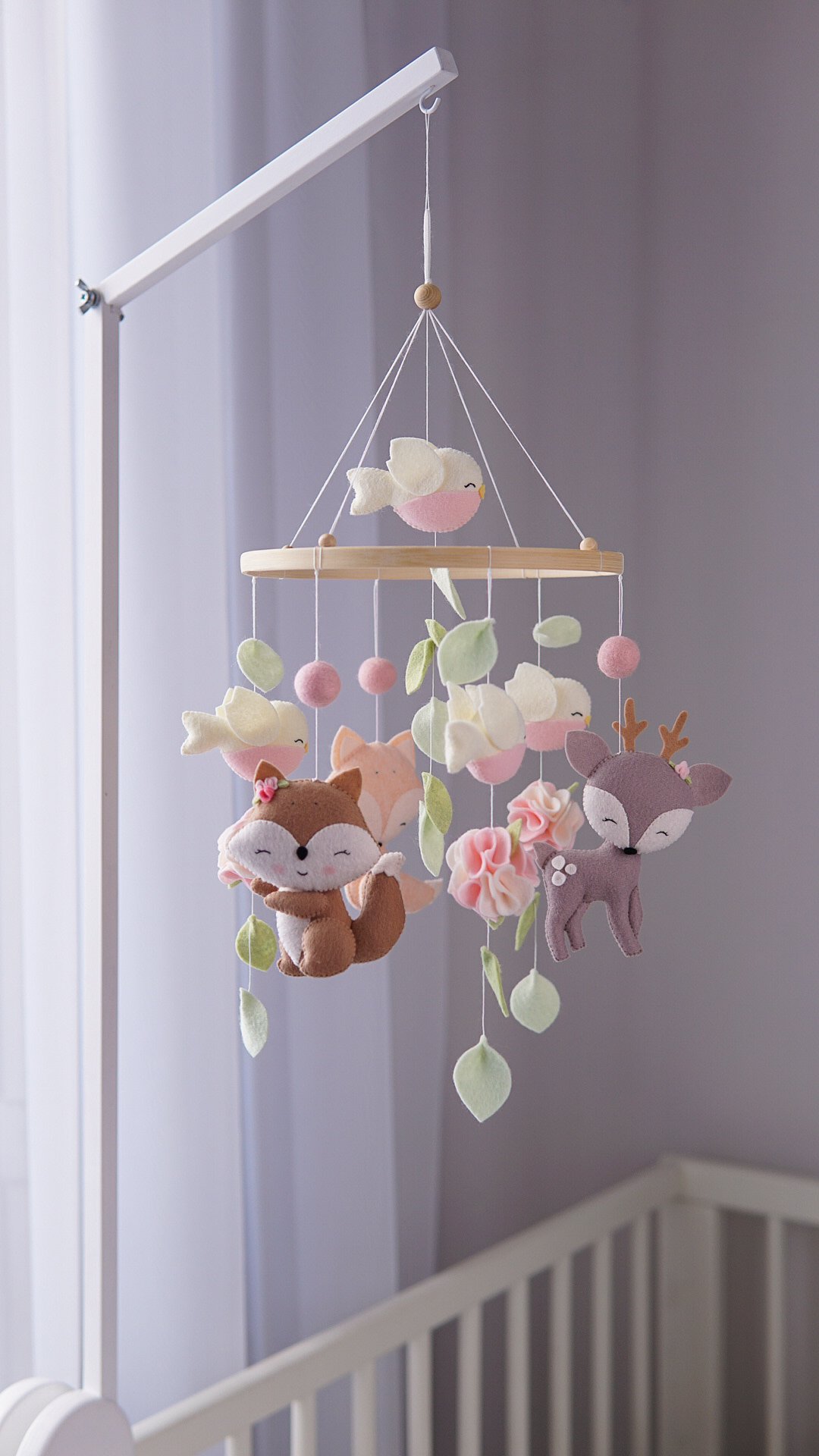 Boho baby mobile. Woodland baby mobile. Nursery decor girl. | Inspire ...