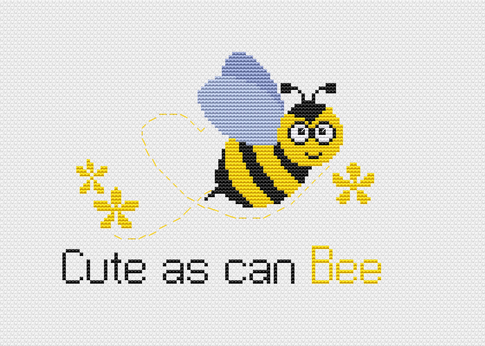 Cute as can bee cross stitch pattern, Modern cross stitch - Inspire Uplift