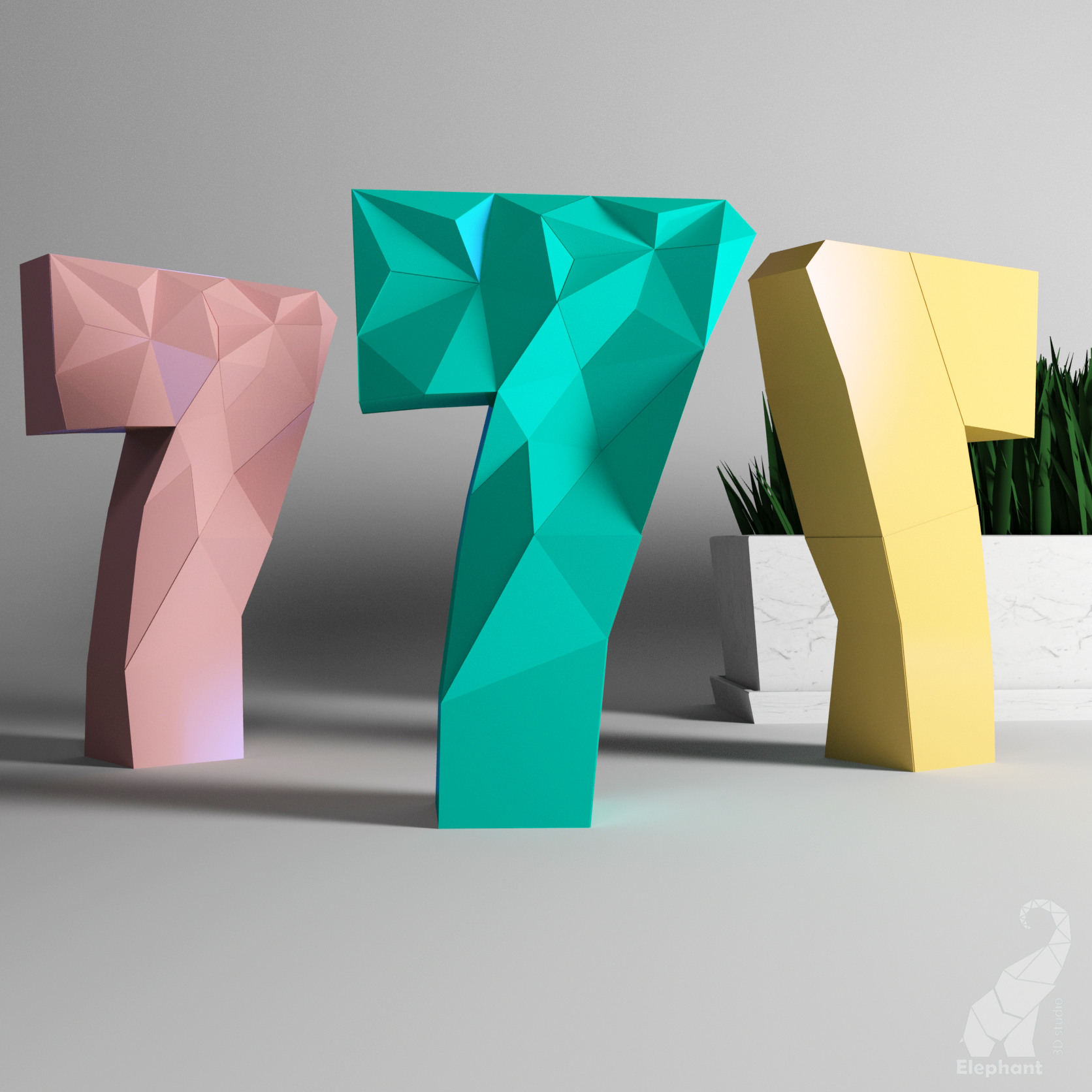 3D papercraft number 7 template – SVG for Cricut, studio3 fo - Inspire ...