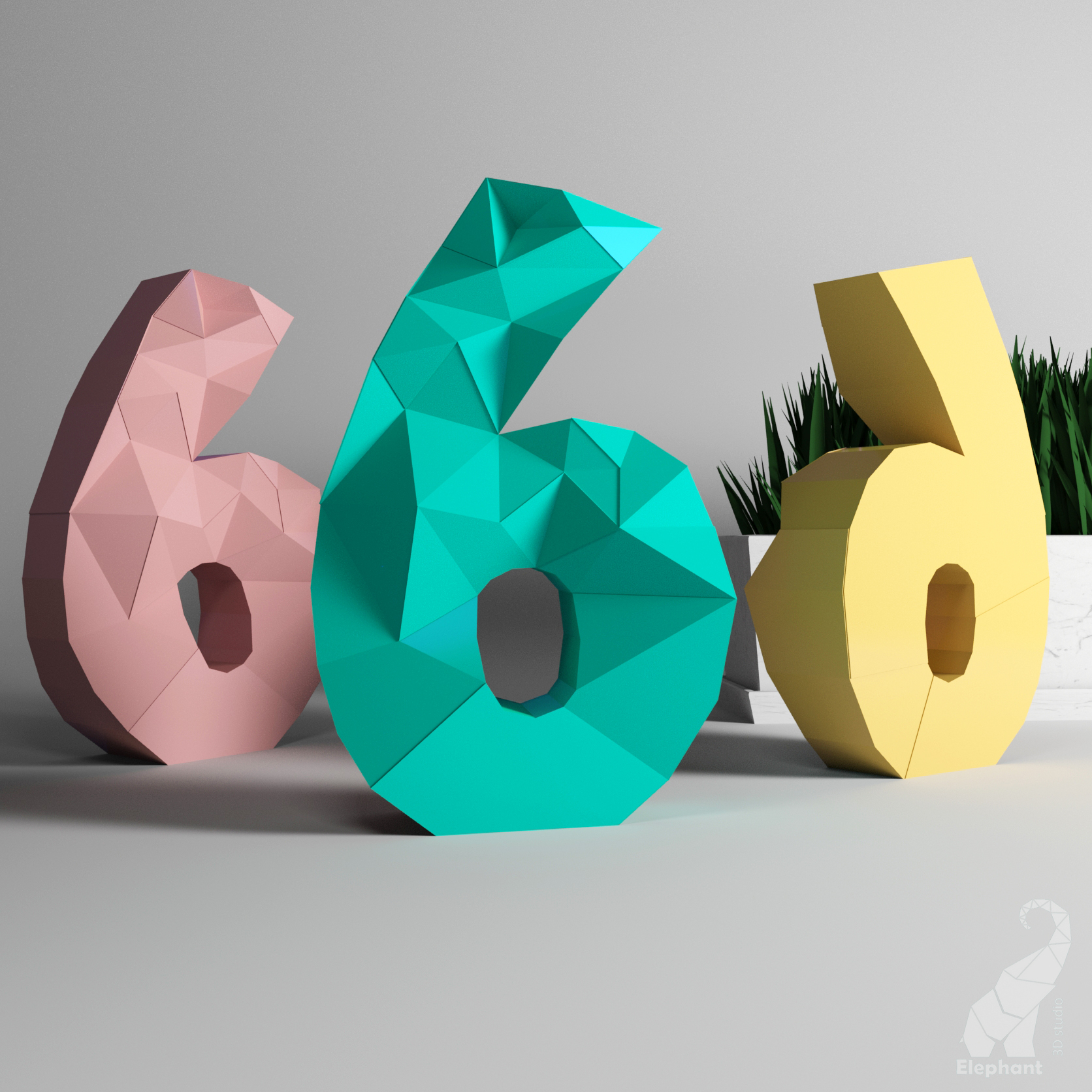 3D papercraft number 6 template – SVG for Cricut, studio3 fo - Inspire ...