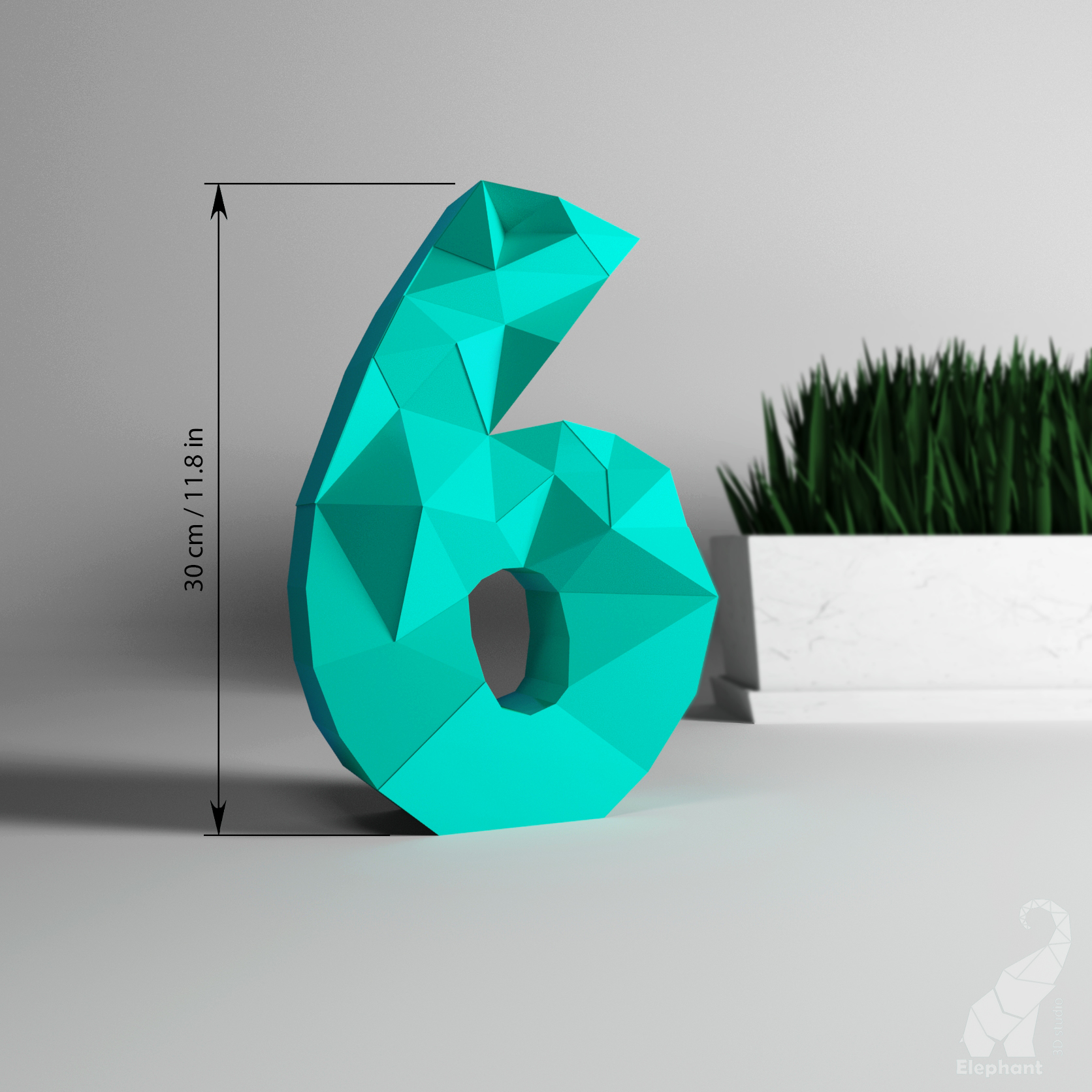 3D papercraft number 6 template – SVG for Cricut, studio3 fo - Inspire ...