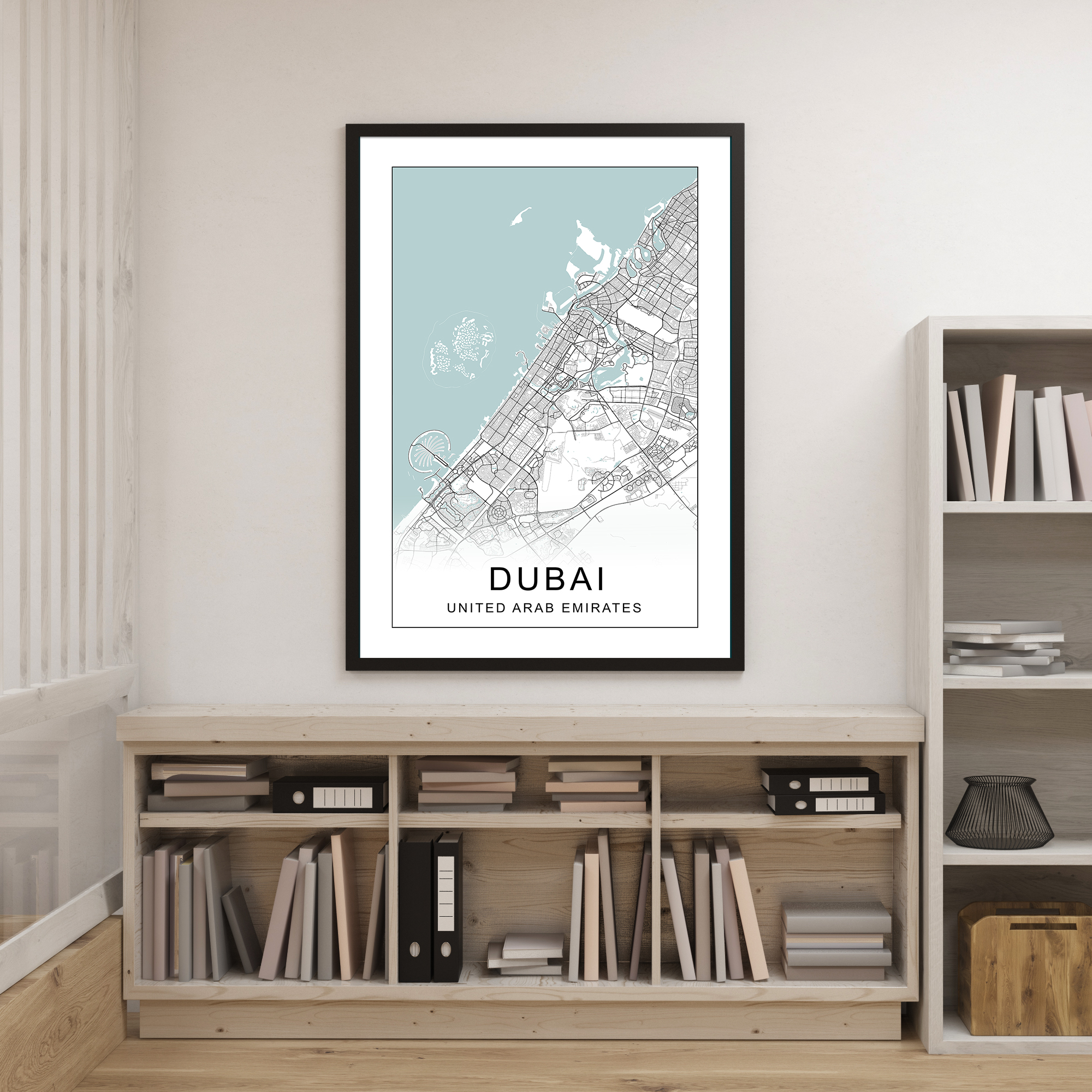 Dubai DIGITAL Map Print | Dubai DIGITAL DOWNLOAD Map - Inspire Uplift