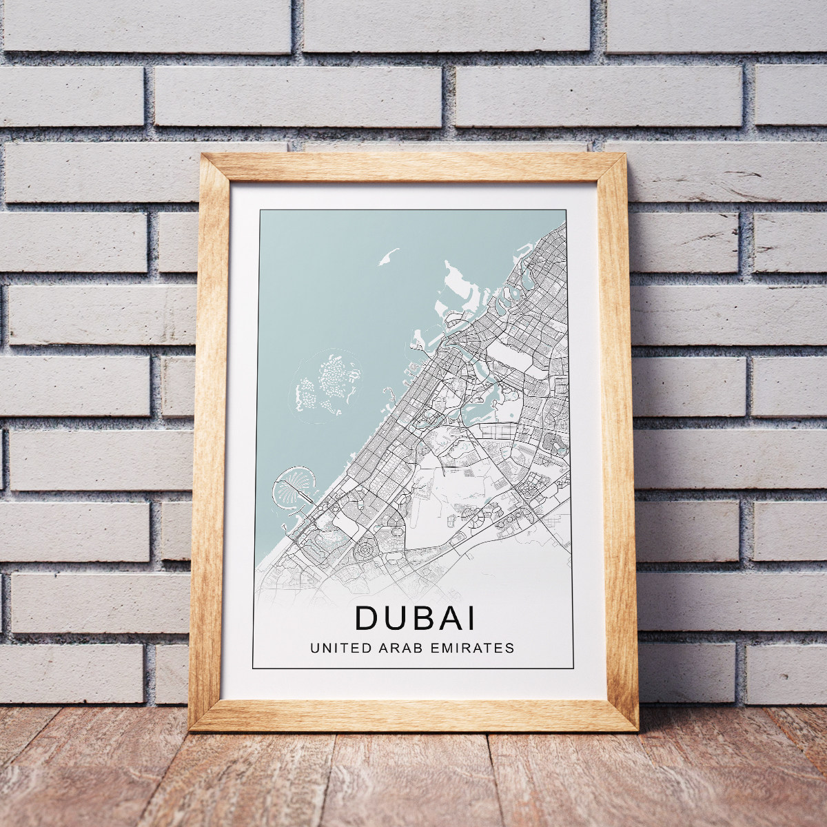 Dubai DIGITAL Map Print | Dubai DIGITAL DOWNLOAD Map - Inspire Uplift