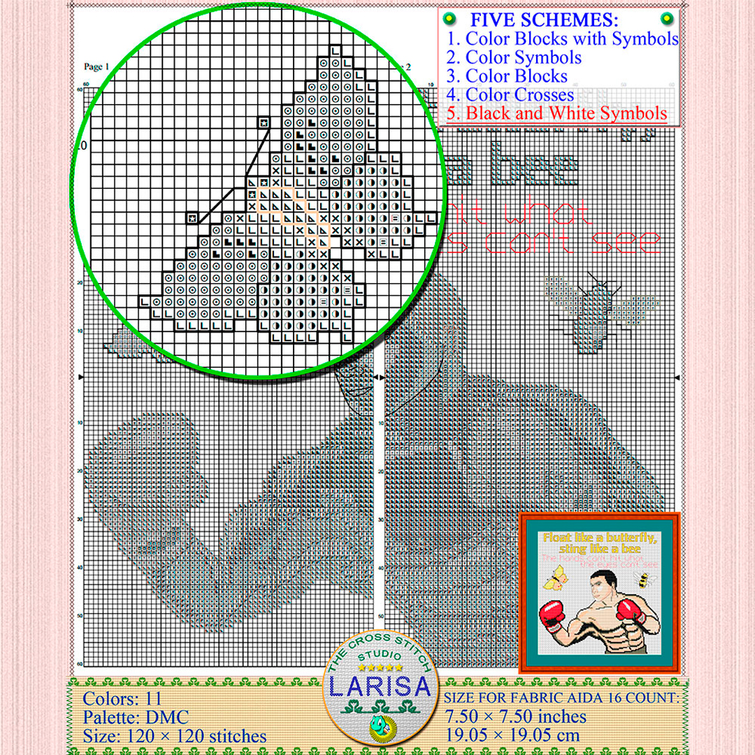 Boxing Cross Stitch Pattern | Boxer - Inspire Uplift
