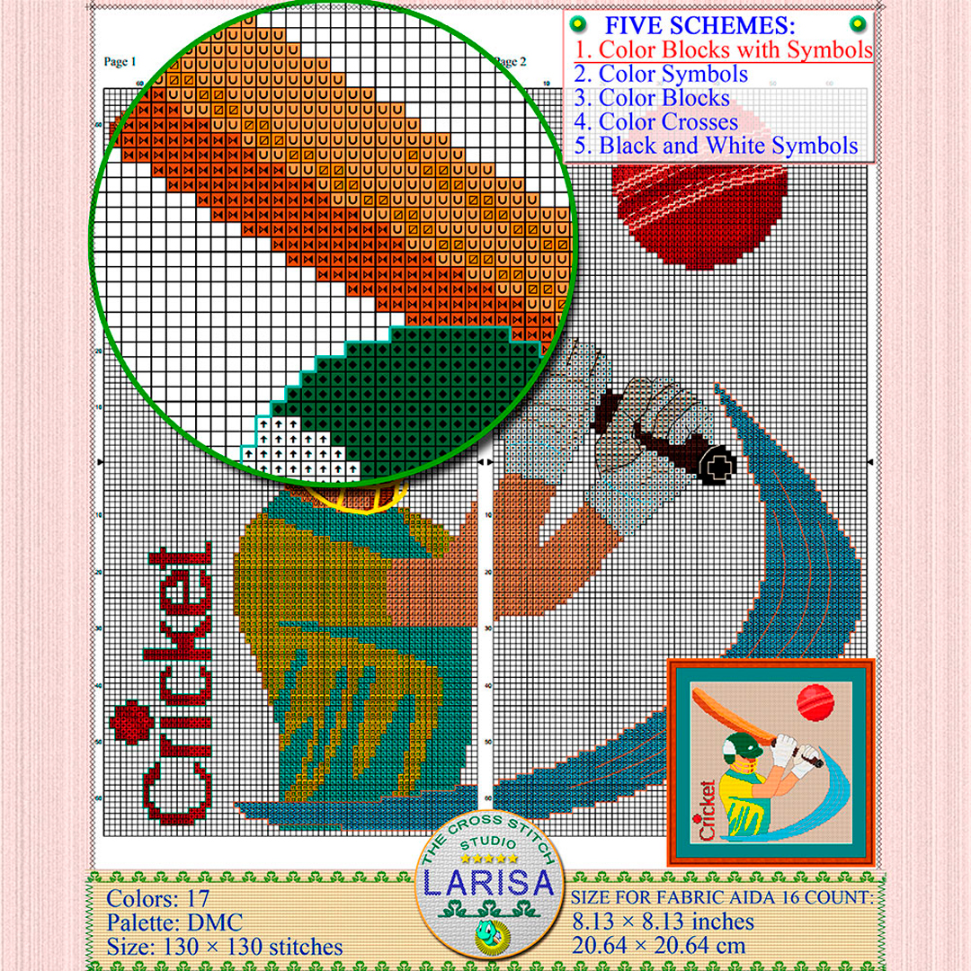Cricket Cross Stitch Pattern | Cricketer - Inspire Uplift