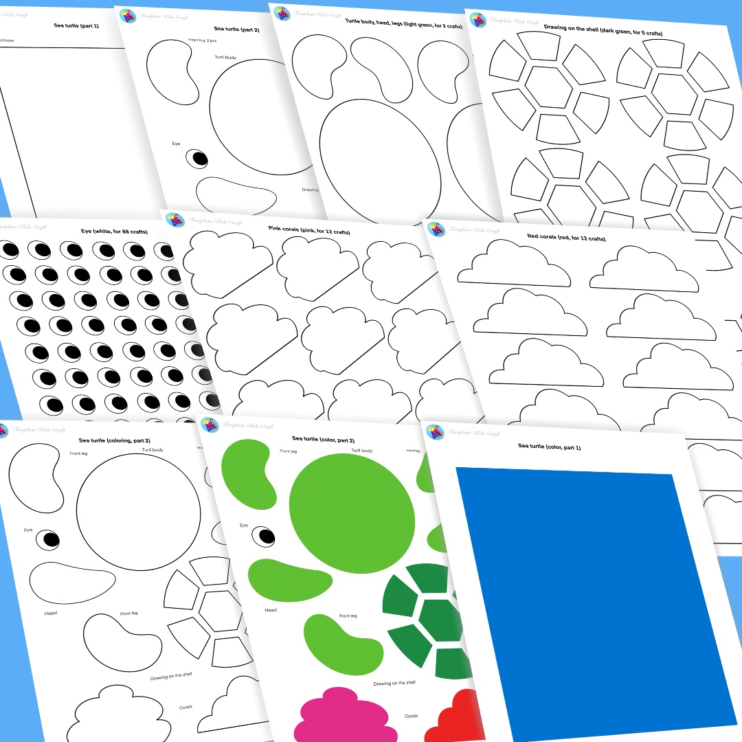 Sea Turtle Paper Craft for Kids Under the Sea Ocaen Habitat - Inspire ...