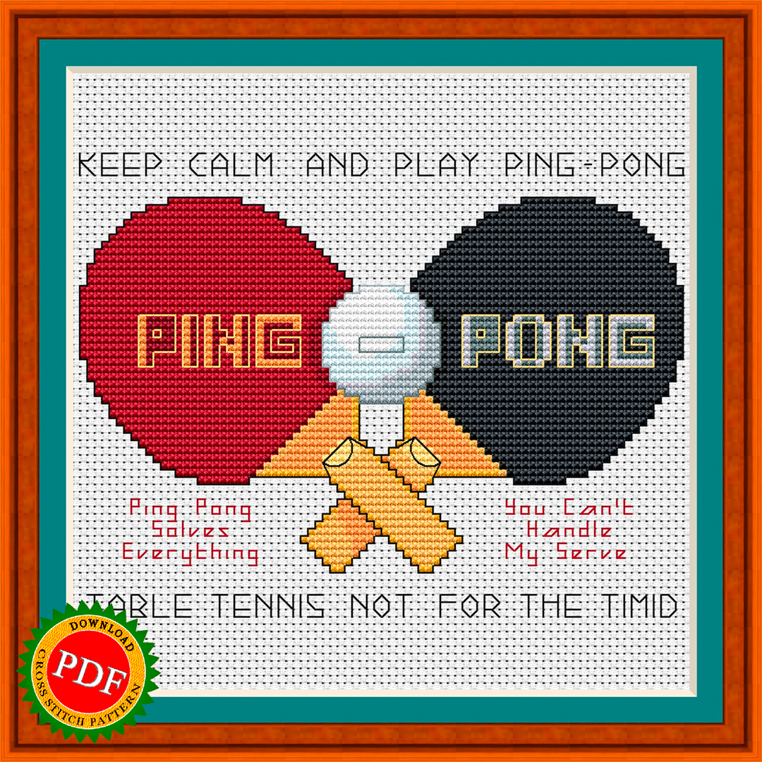 Table Tennis Cross Stitch Pattern | Ping-pong | Inspire Uplift