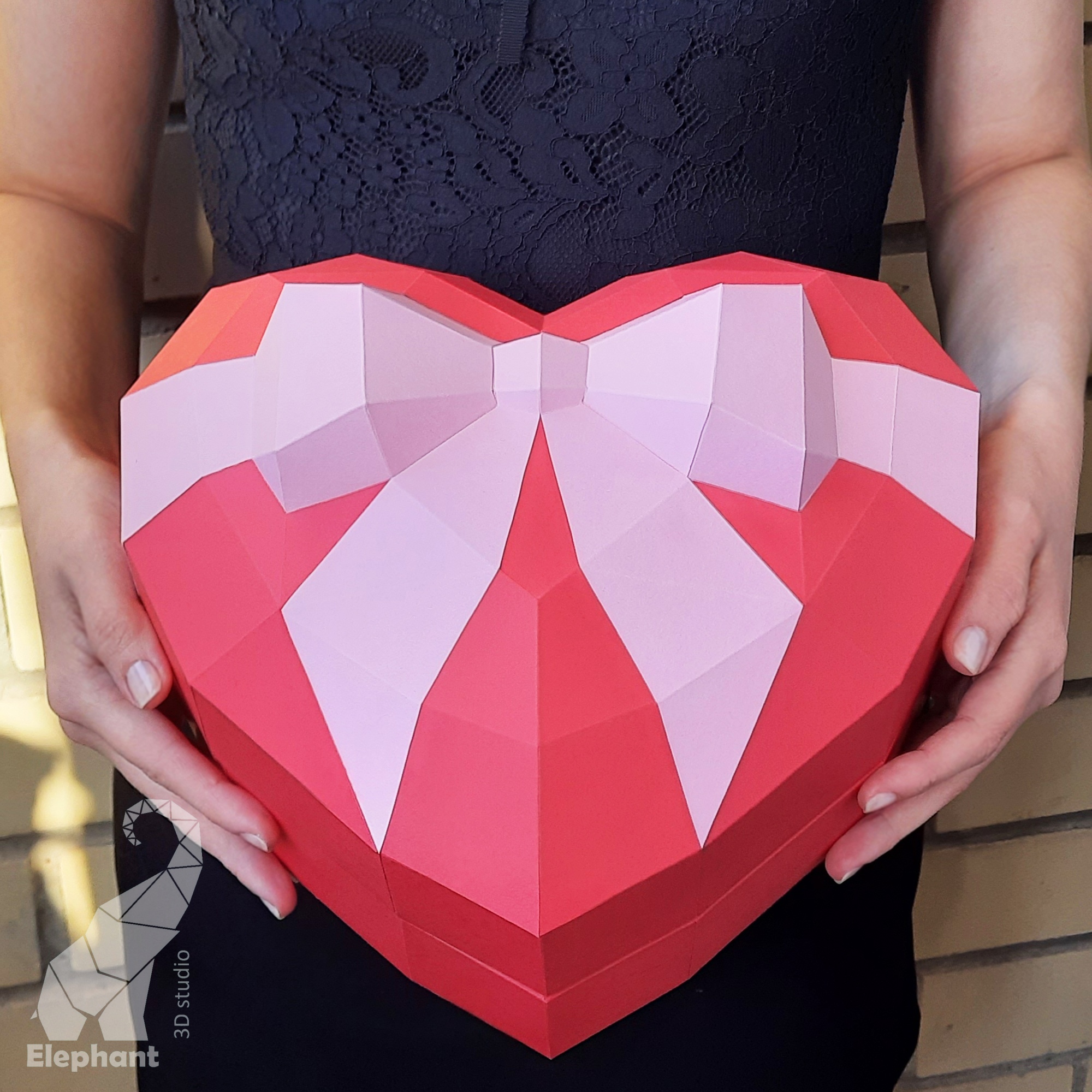 Low poly paper heart box template – download cut files - Inspire Uplift