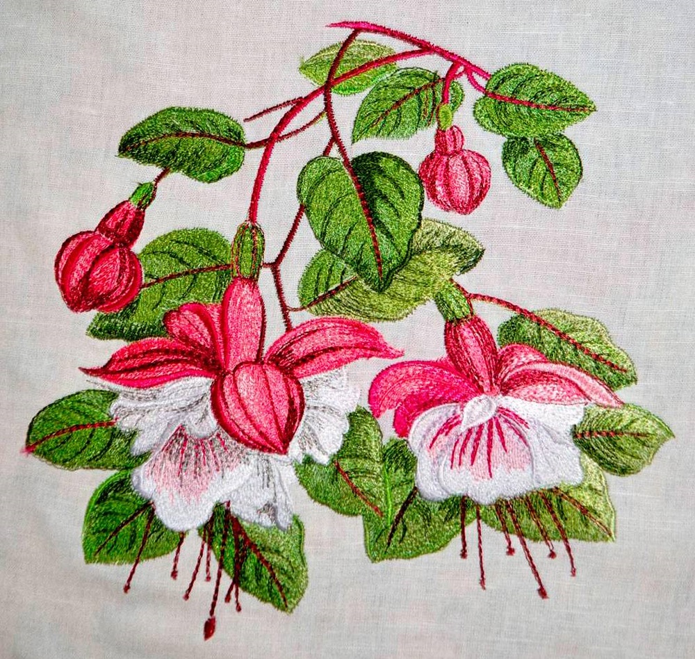 Machine Embroidery Design Fuchsia 10x12 DIGITAL EMBROIDERY - Inspire Uplift