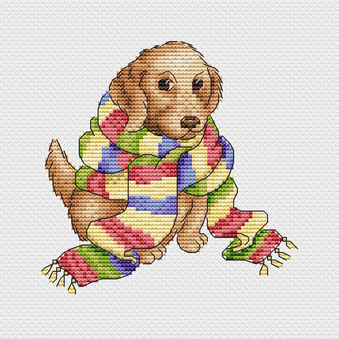Dog Cross stitch pattern PDF, Animal cross stitch picture - Inspire Uplift