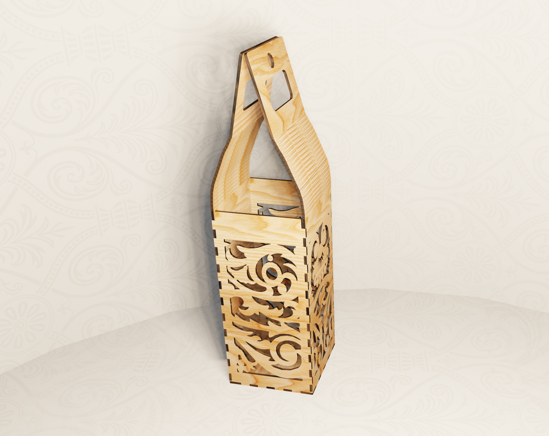 Wine box, champagne box, present box vector model for laser - Inspire ...