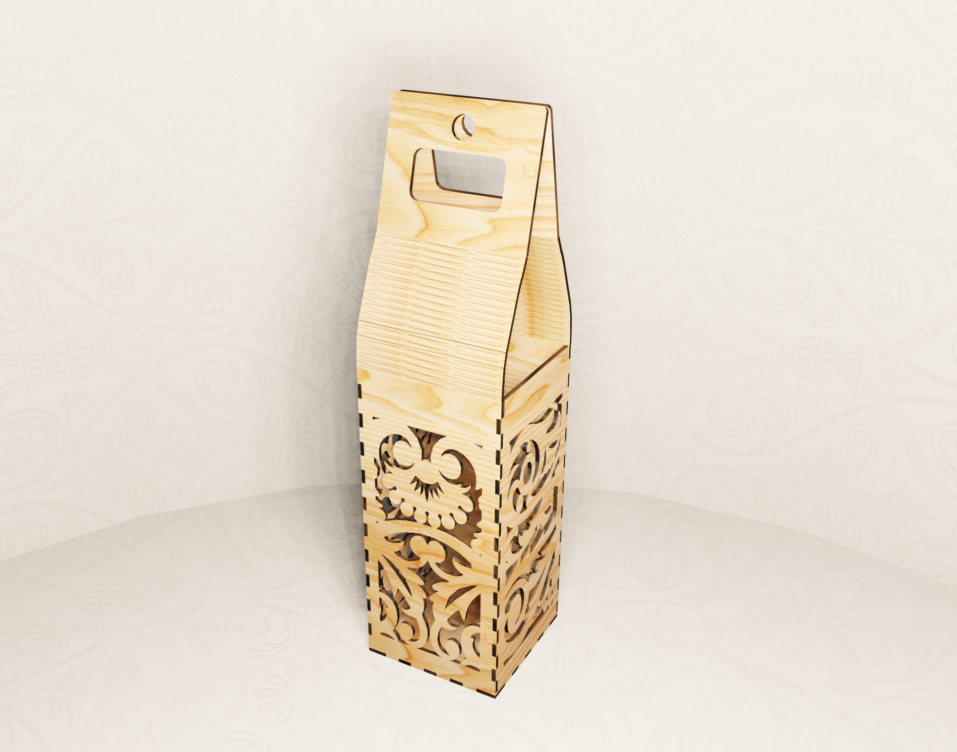 Wine box, champagne box, present box vector model for laser - Inspire ...