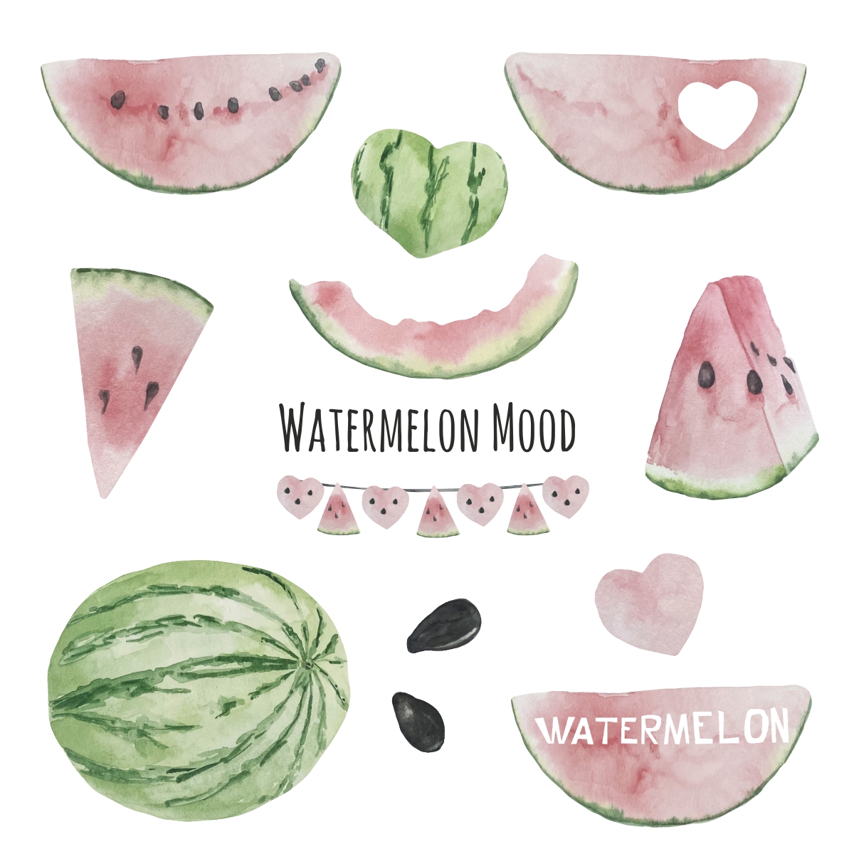 Watercolor watermelon summer clipart, summer fruit clip art | Inspire ...