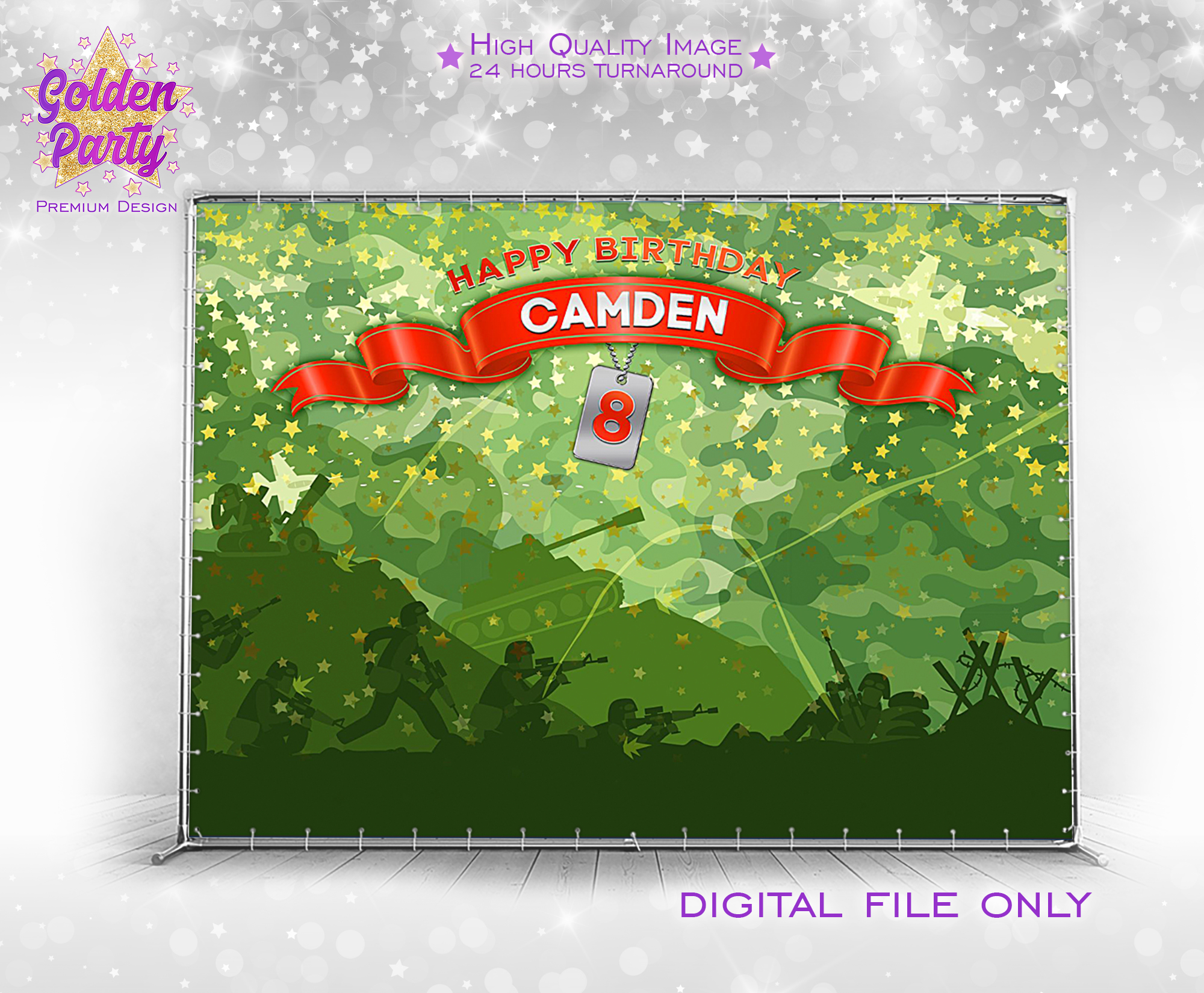 Military backdrop, Army birthday, Soldier party, Camo suppli - Inspire ...