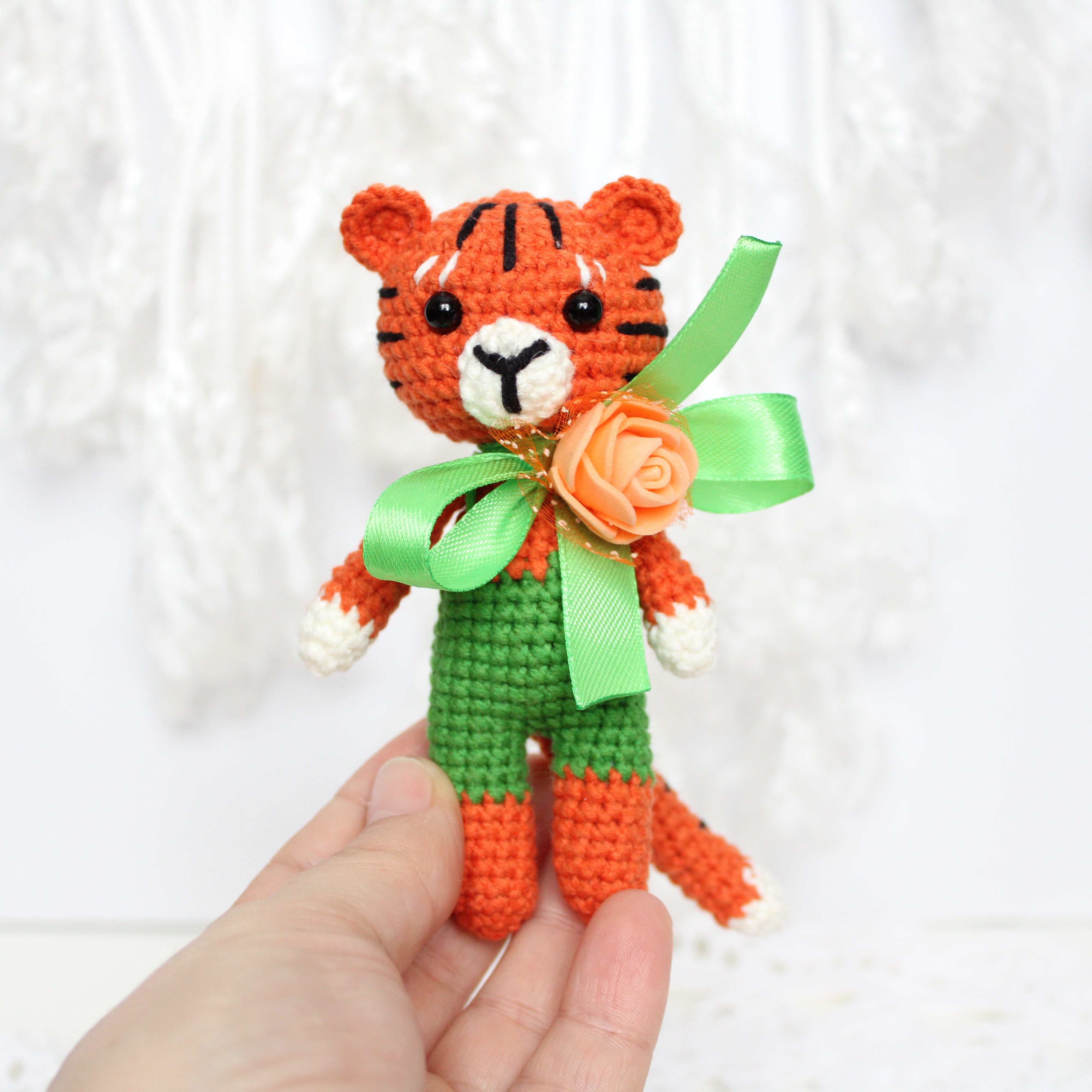 Tiger keychain pattern crochet Amigurumi tiger toy pattern - Inspire Uplift