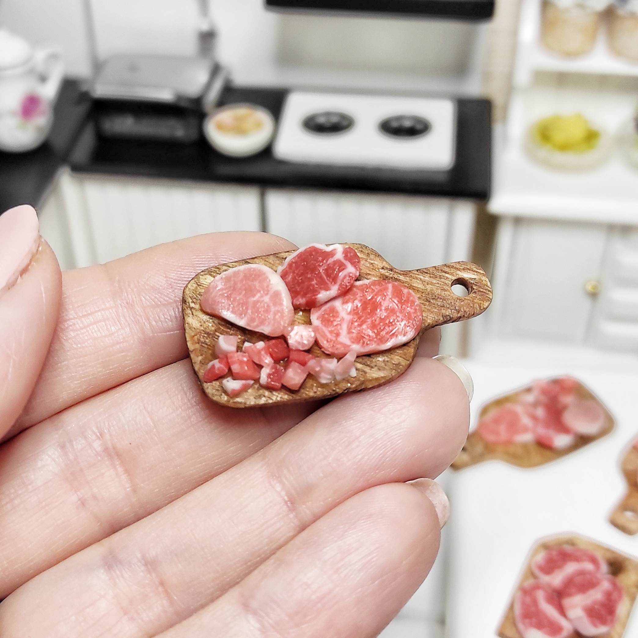 meat board, dollhouse meat, farm food, toy food, miniature, - Inspire ...