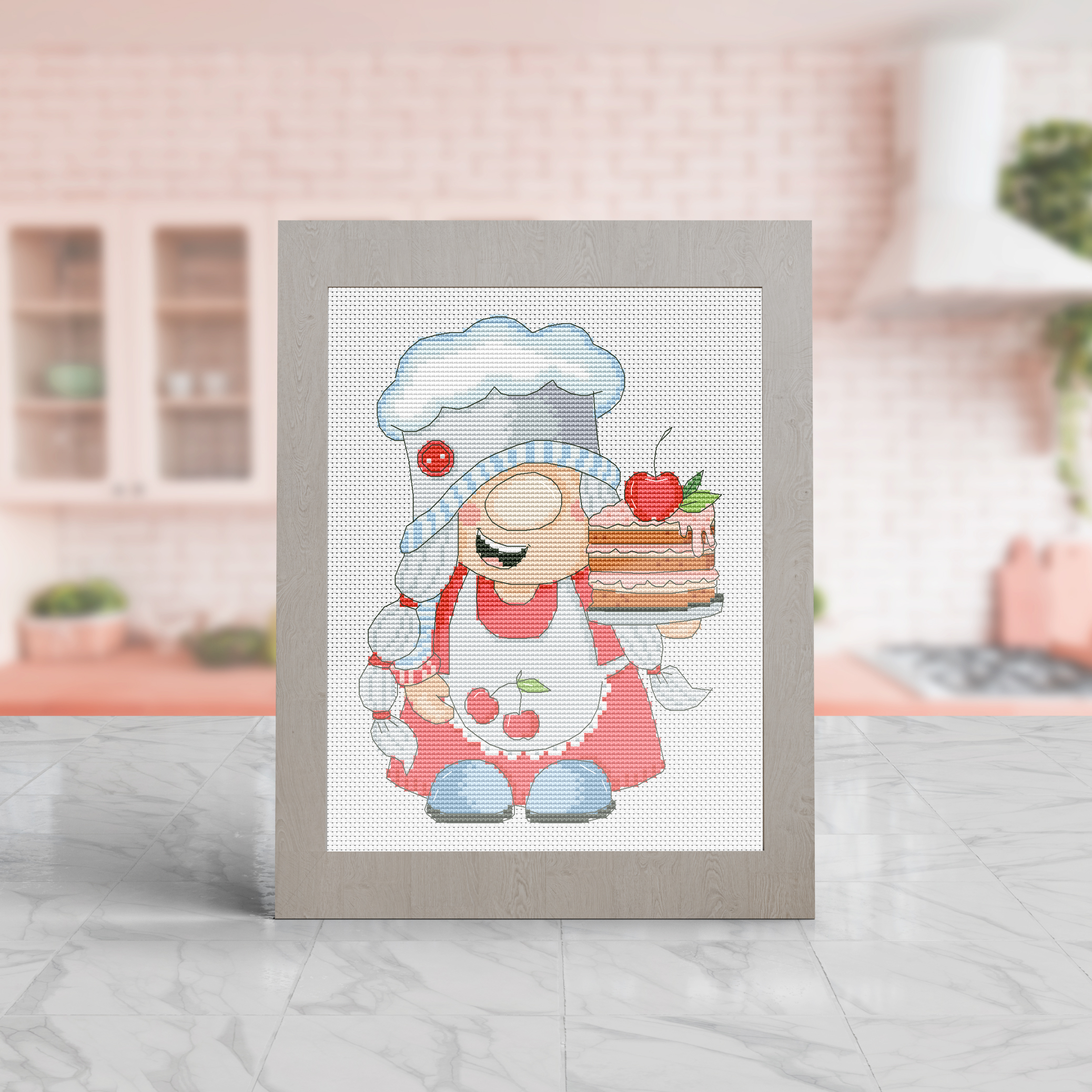 Baker, Cross stitch pattern, Baking cross stitch, Gnome cros | Inspire ...