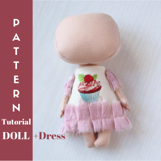 Mini doll pattern, Rag doll pattern,Doll body + dress - Inspire Uplift
