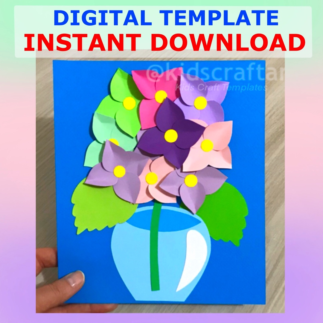 Craft Printable Flower Card for Kids Greeting Cards Spring C | Inspire ...