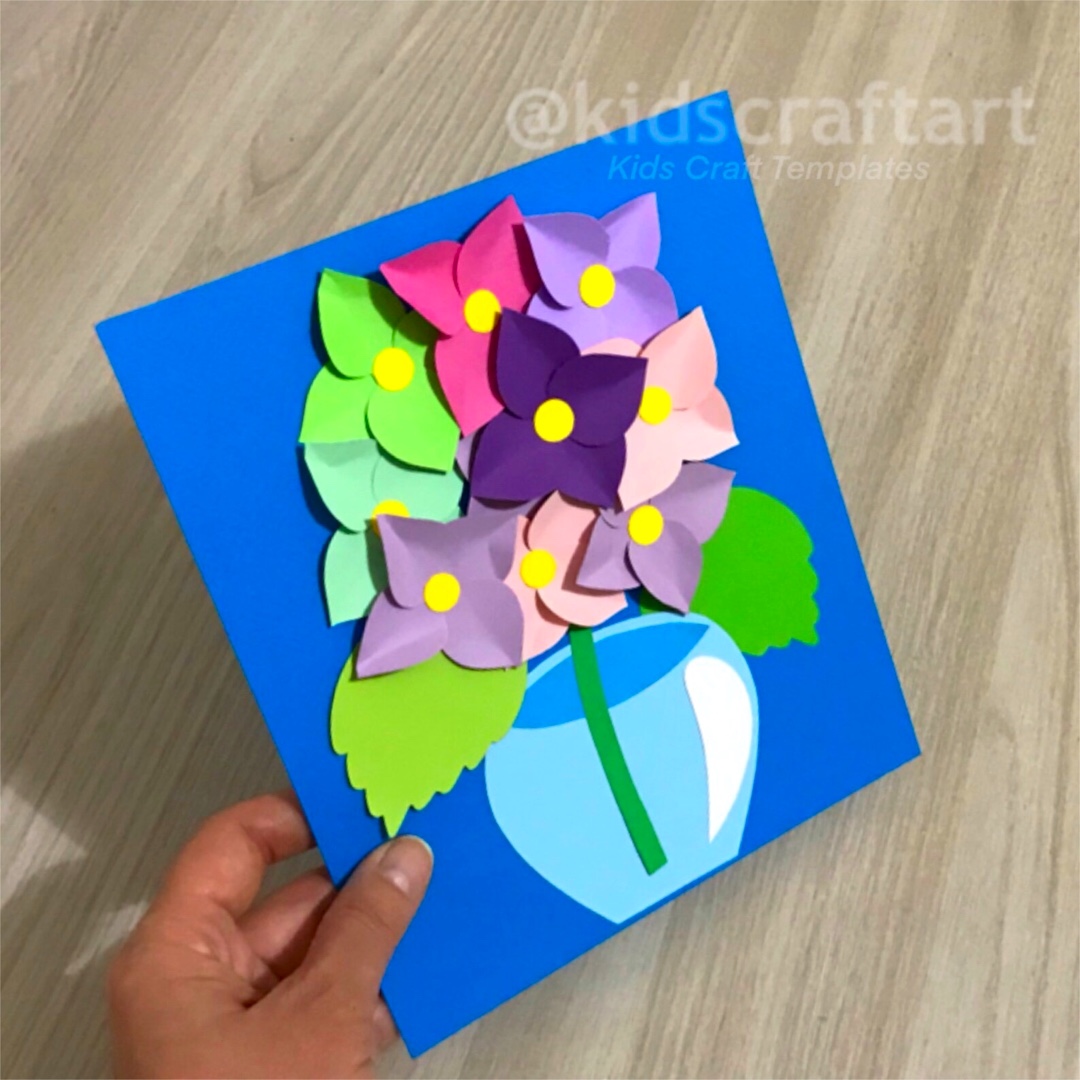 Craft Printable Flower Card for Kids Greeting Cards Spring C - Inspire ...