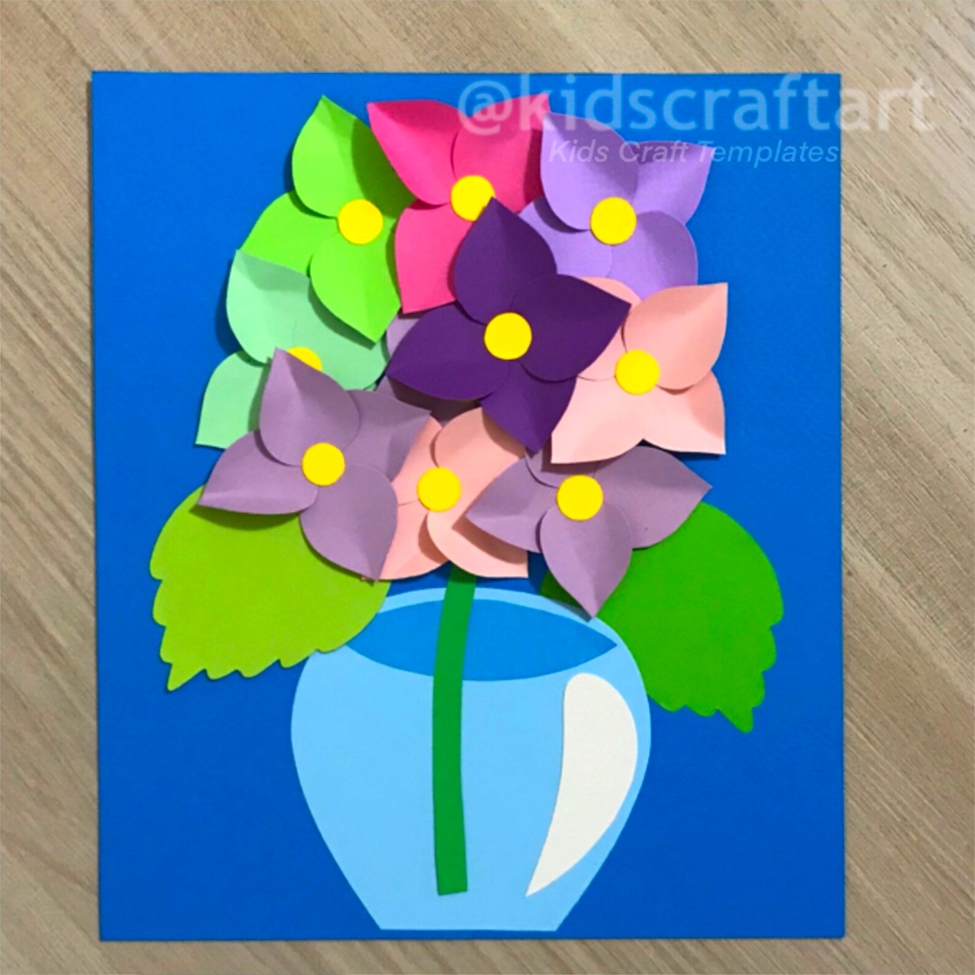 Craft Printable Flower Card for Kids Greeting Cards Spring C - Inspire ...