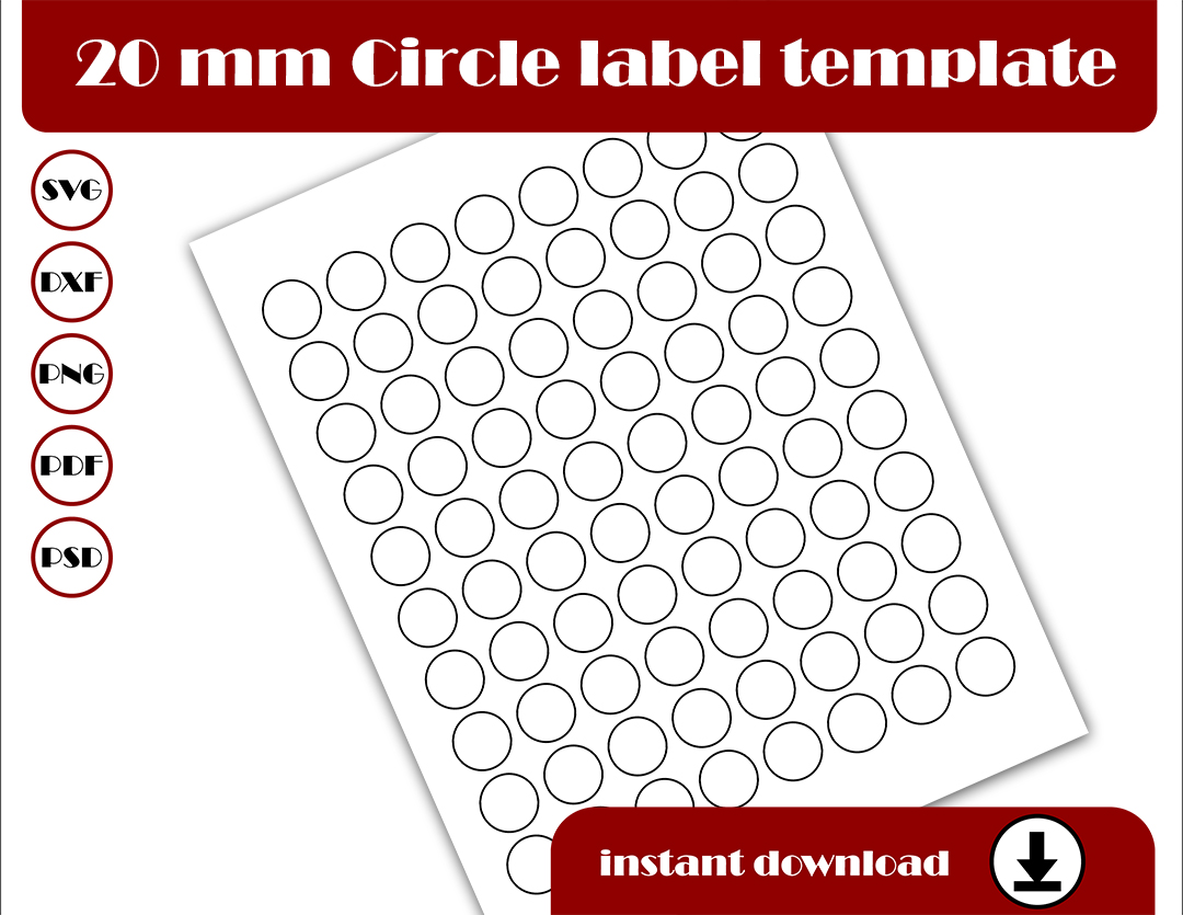 20mm Circle Template, Circle sticker template, Circle label - Inspire ...