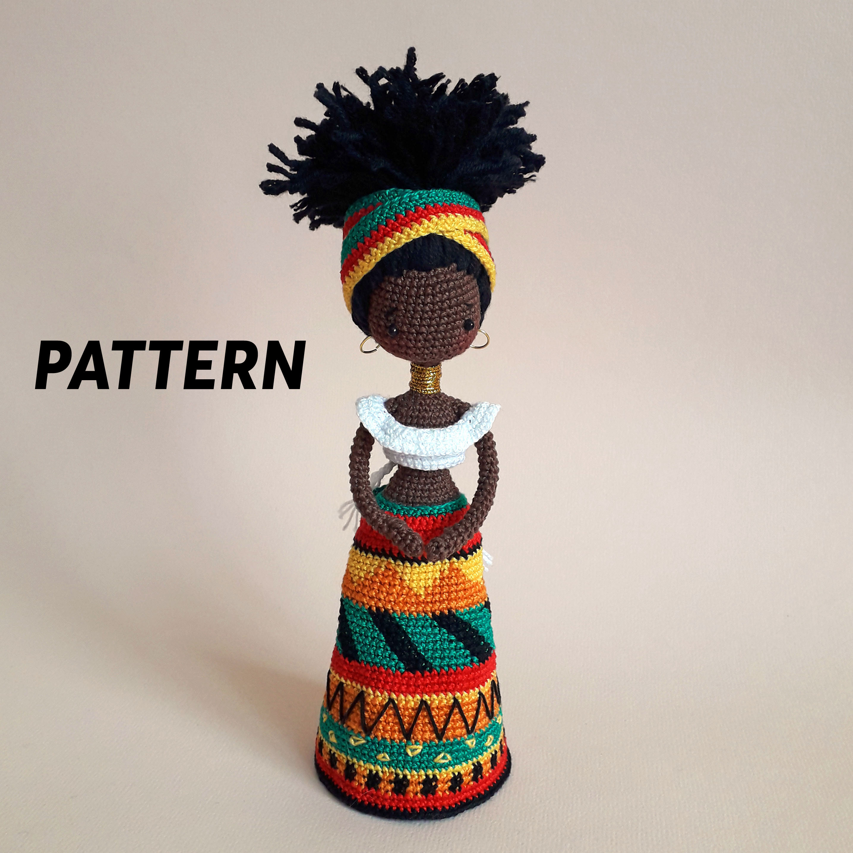 Pattern African Doll, Pattern Crochet African doll, Pattern | Inspire ...