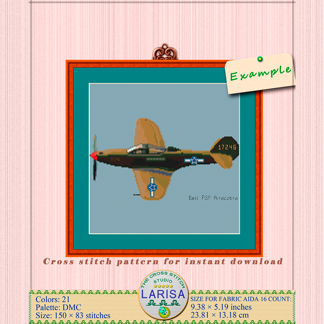 Airacobra Cross Stitch Pattern - Inspire Uplift