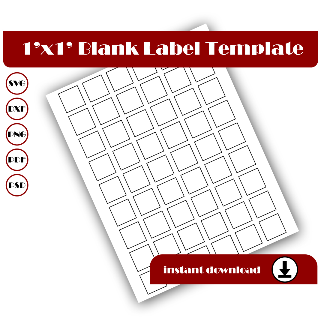 1 Inch Square Template Square Sticker Template Square Labe Inspire 