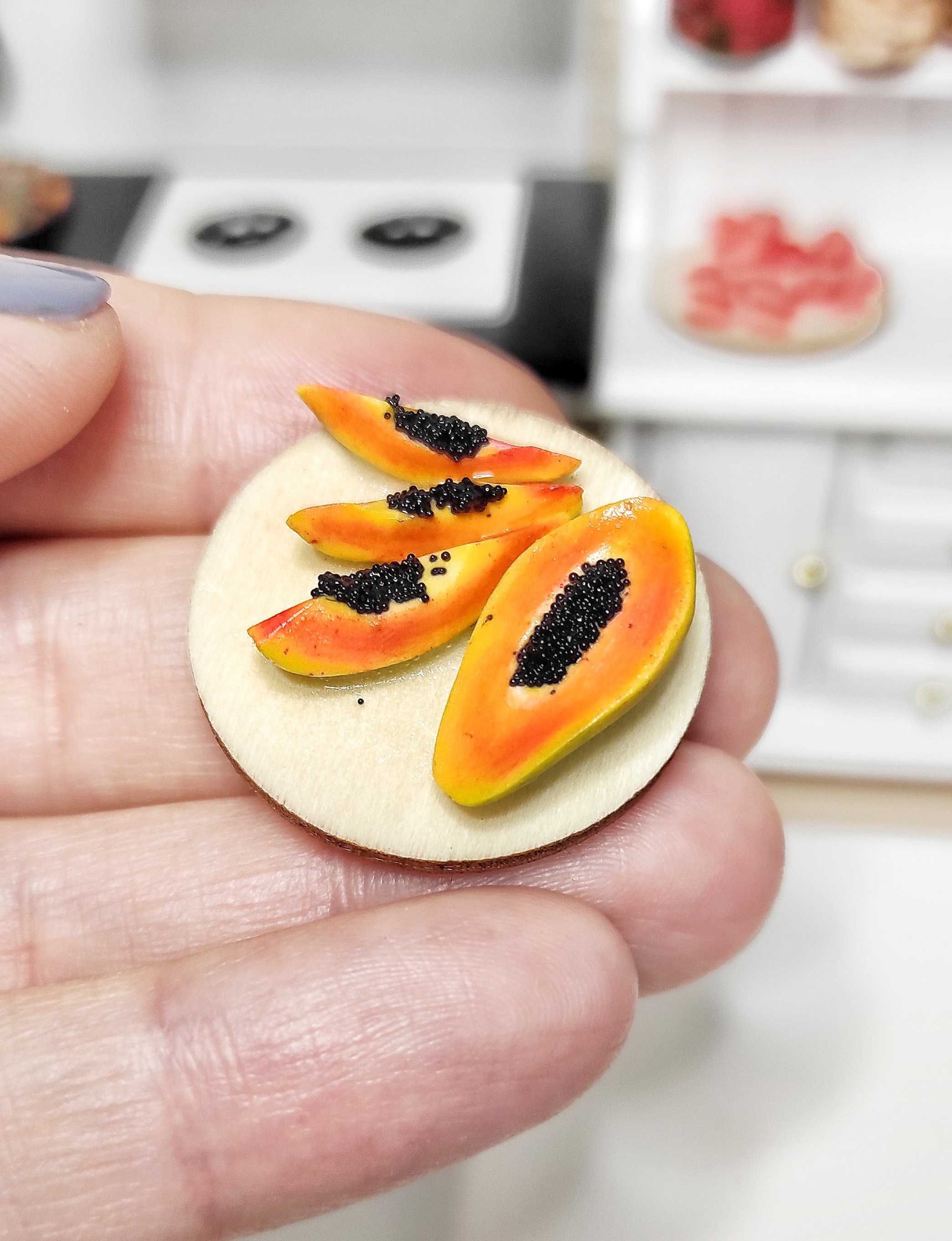 Realistic papaya, fruit board, fruit, papaya, dollhouse, 1 1 | Inspire ...