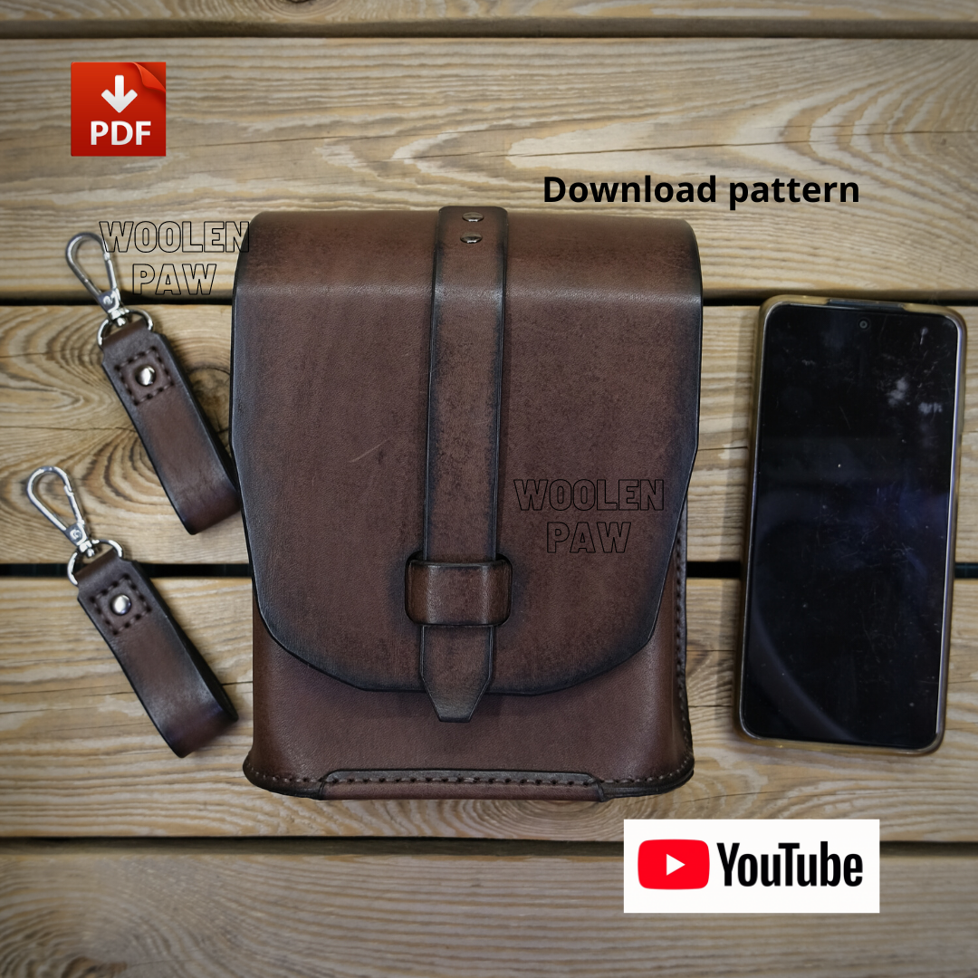PDF download template to make a leather belt pouch! - Inspire Uplift