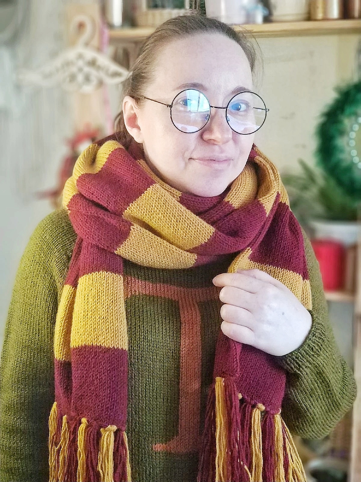Griffindor scarf Striped handknit wool scarf long knit scarf - Inspire ...