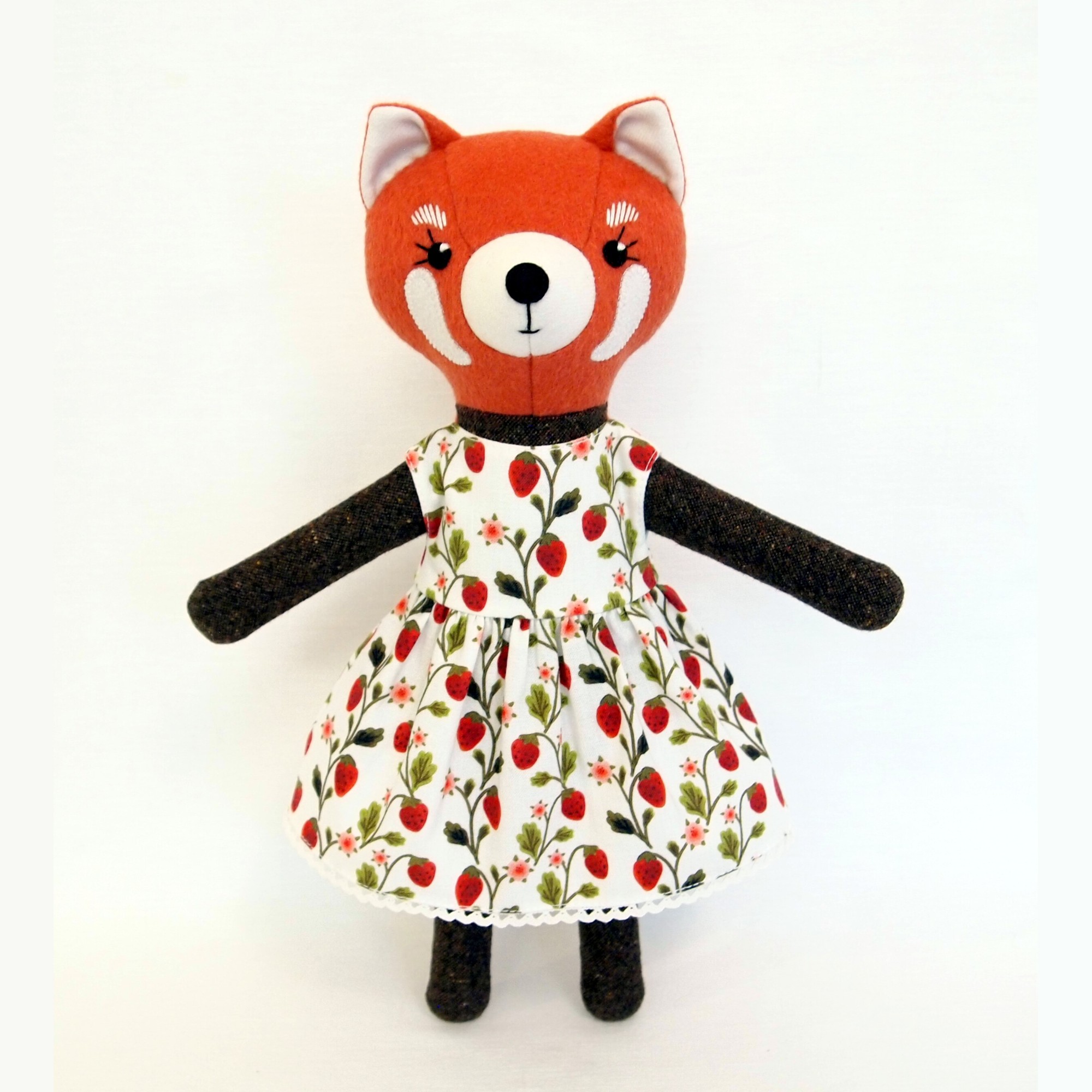 Red panda girl, handmade plush doll, wool stuffed red panda - Inspire ...