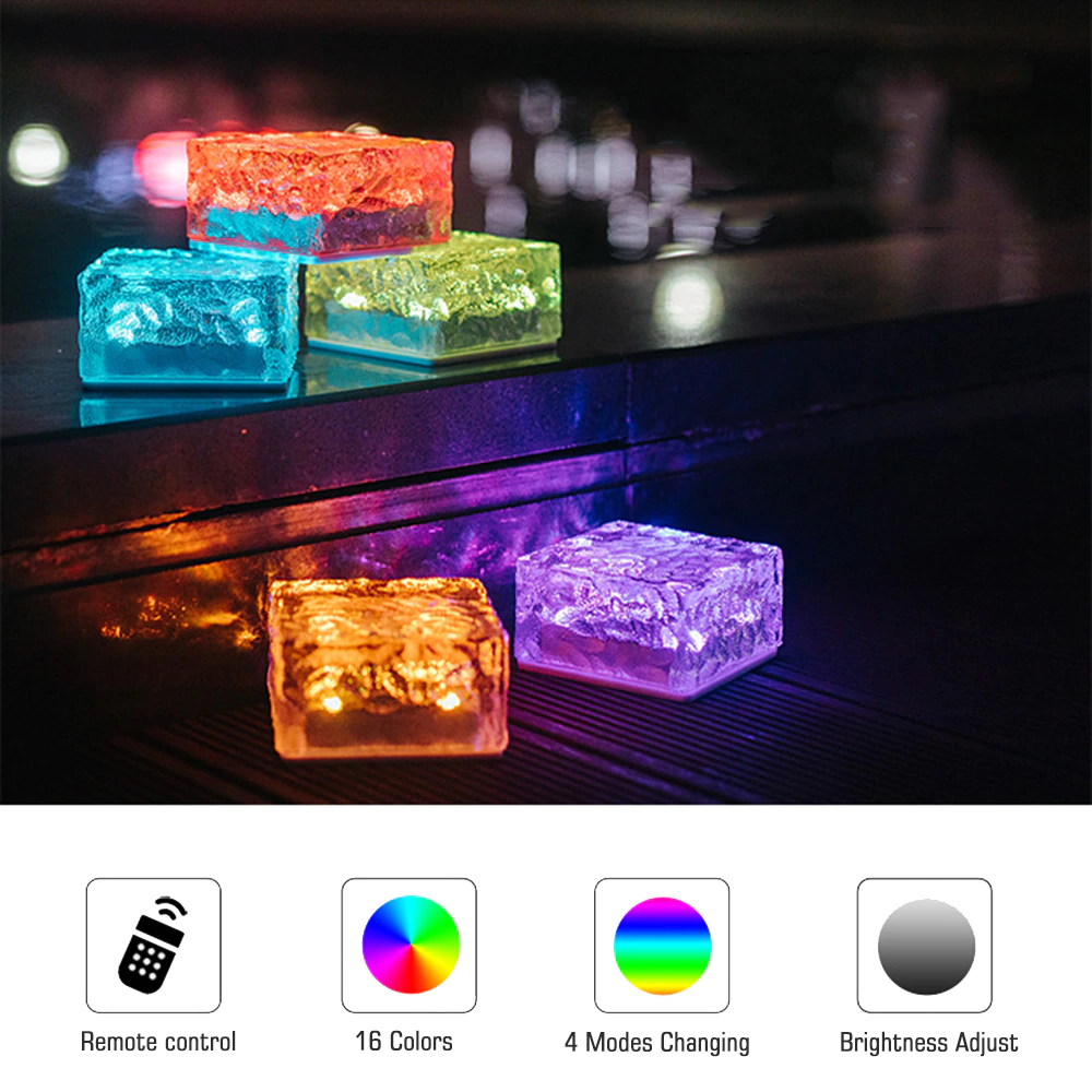 4Pcs Solar Ice Cubes Remote Control Lights - Inspire Uplift