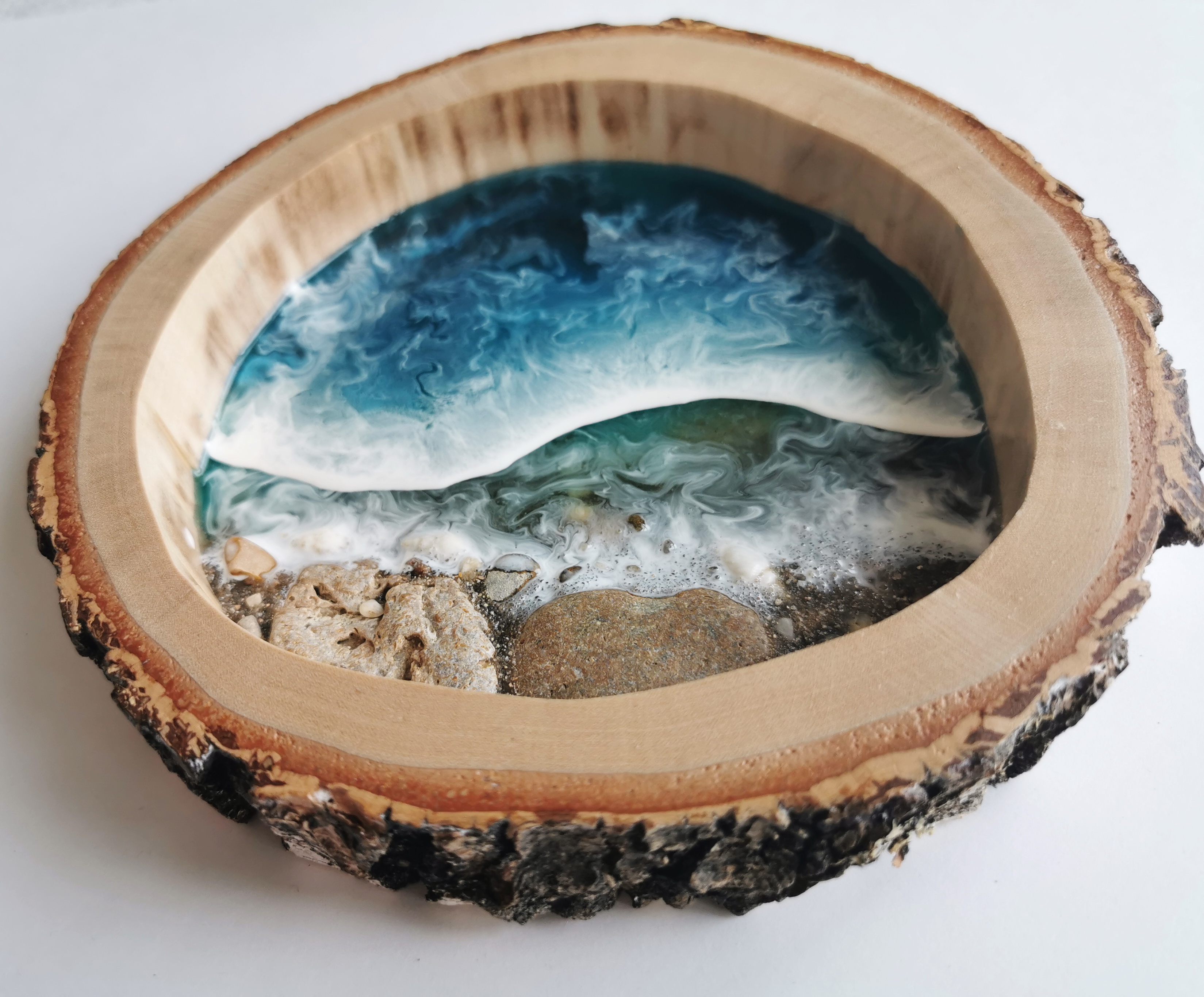 Ocean Wave Home Decor Sea Ocean Resin Art Round 3D Waves Res - Inspire ...