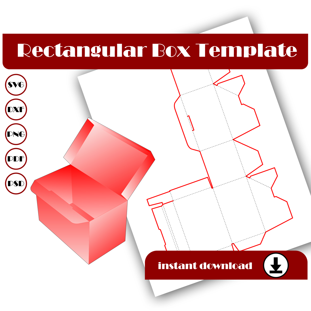 Rectangular box with lock, Rectangular box template, SVG, DX - Inspire ...