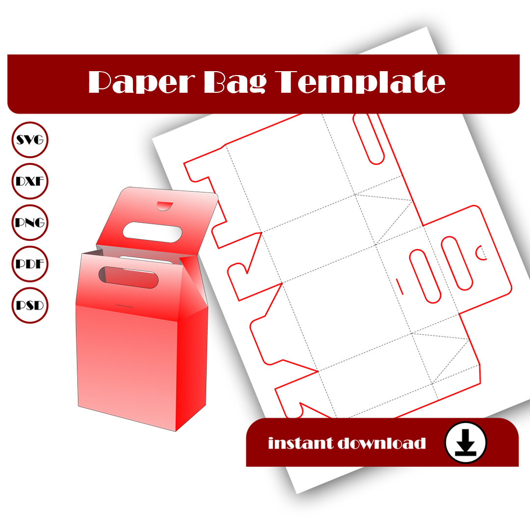 Paper bag template, Shopping bag, Bakery bag template, Gift | Inspire ...